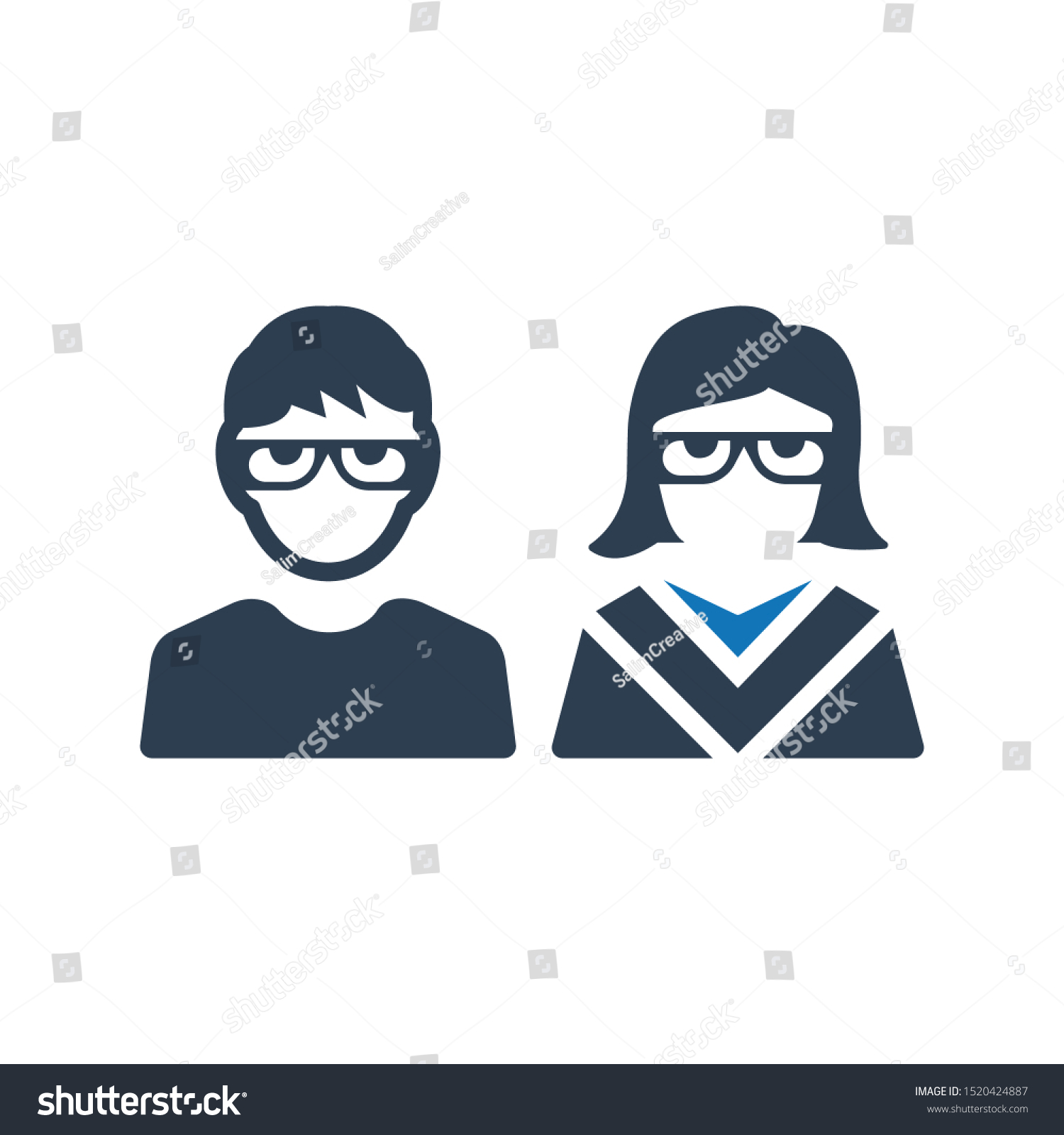 School Students Icon Vector Graphics Stock Vector (Royalty Free) 1520424887