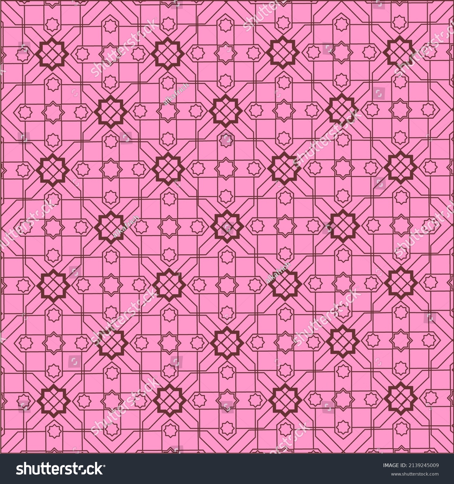 Seamless Linear Pattern Flower Islamic Background Stock Vector (Royalty ...