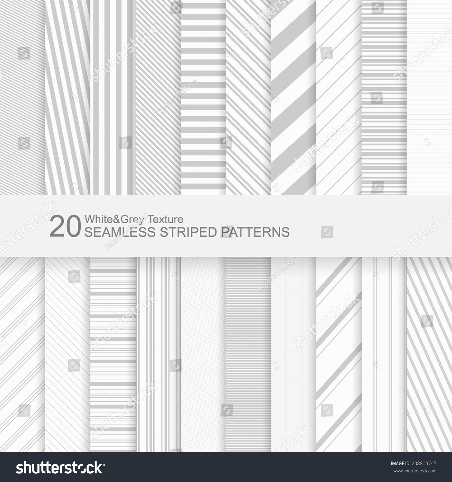 20 Seamless Striped Vector Patterns White Stock Vector (Royalty Free ...