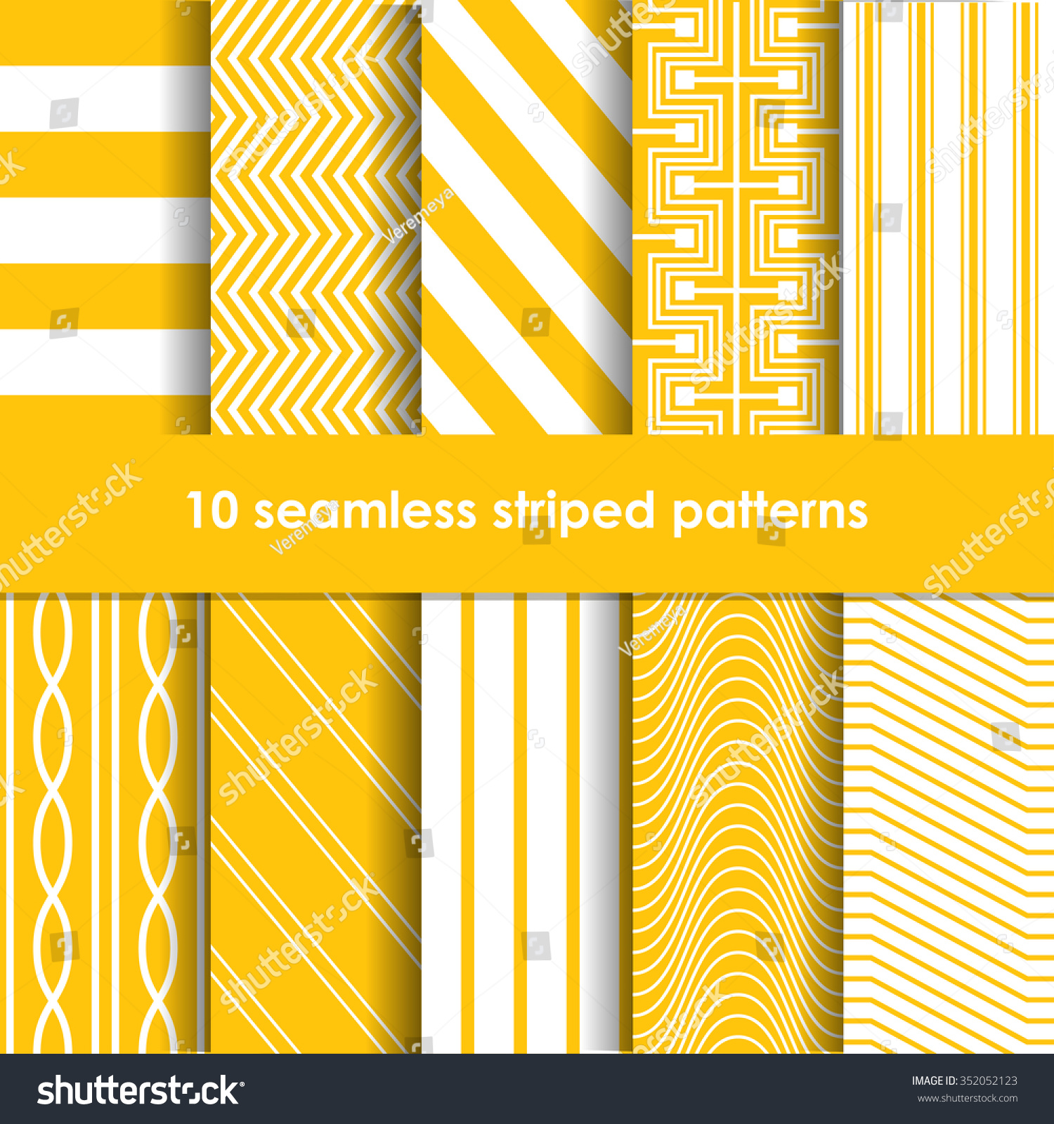 10 Seamless Striped Vector Patterns White: เวกเตอร์สต็อก (ปลอดค่าลิขสิทธิ์) 352052123 | Shutterstock