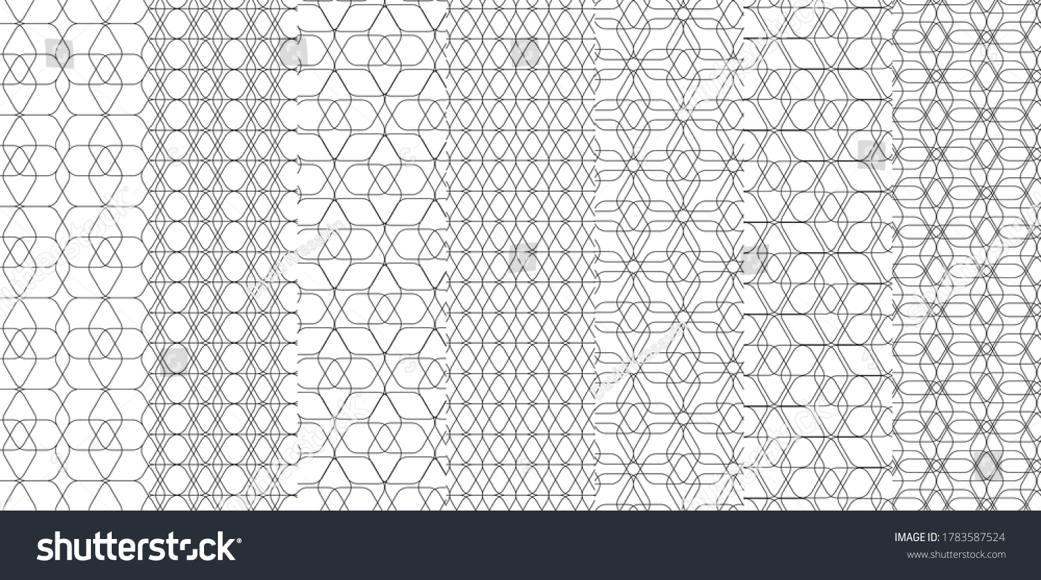 7 Seamless Vector Stroke Patterns Transparent Stock Vector (Royalty ...
