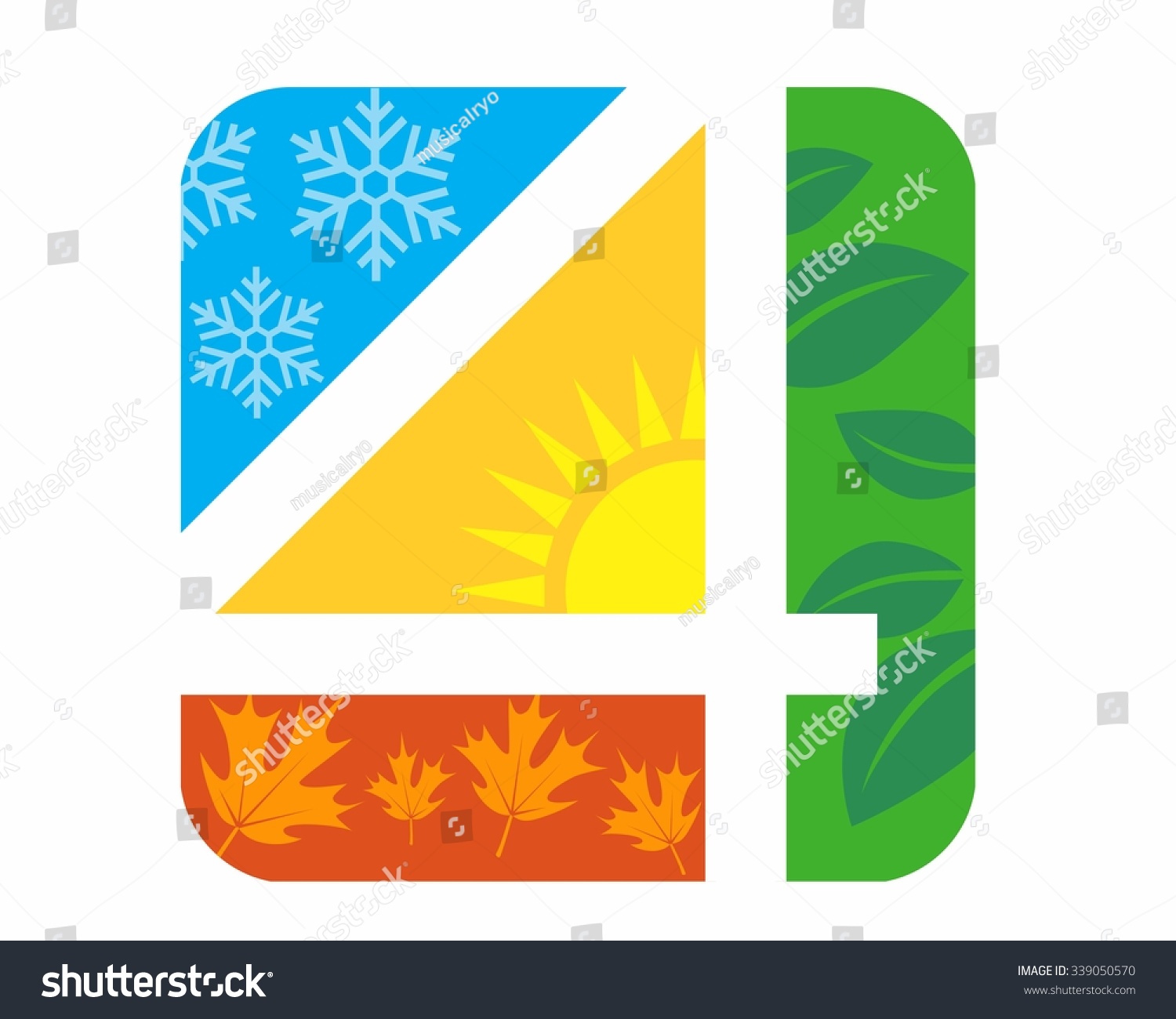 4 Seasons Logo Icon Vector Stock Vector (Royalty Free) 339050570