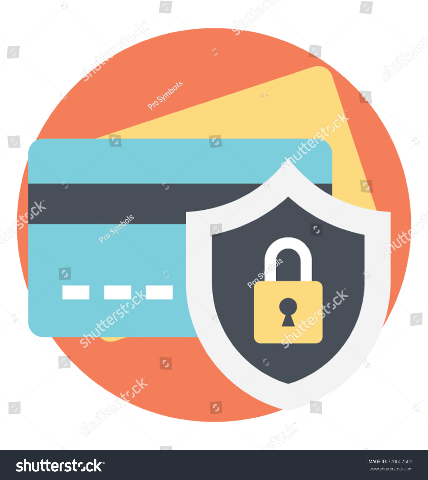 Secure Transaction Flat Icon Stock Vector (Royalty Free) 770602501 ...