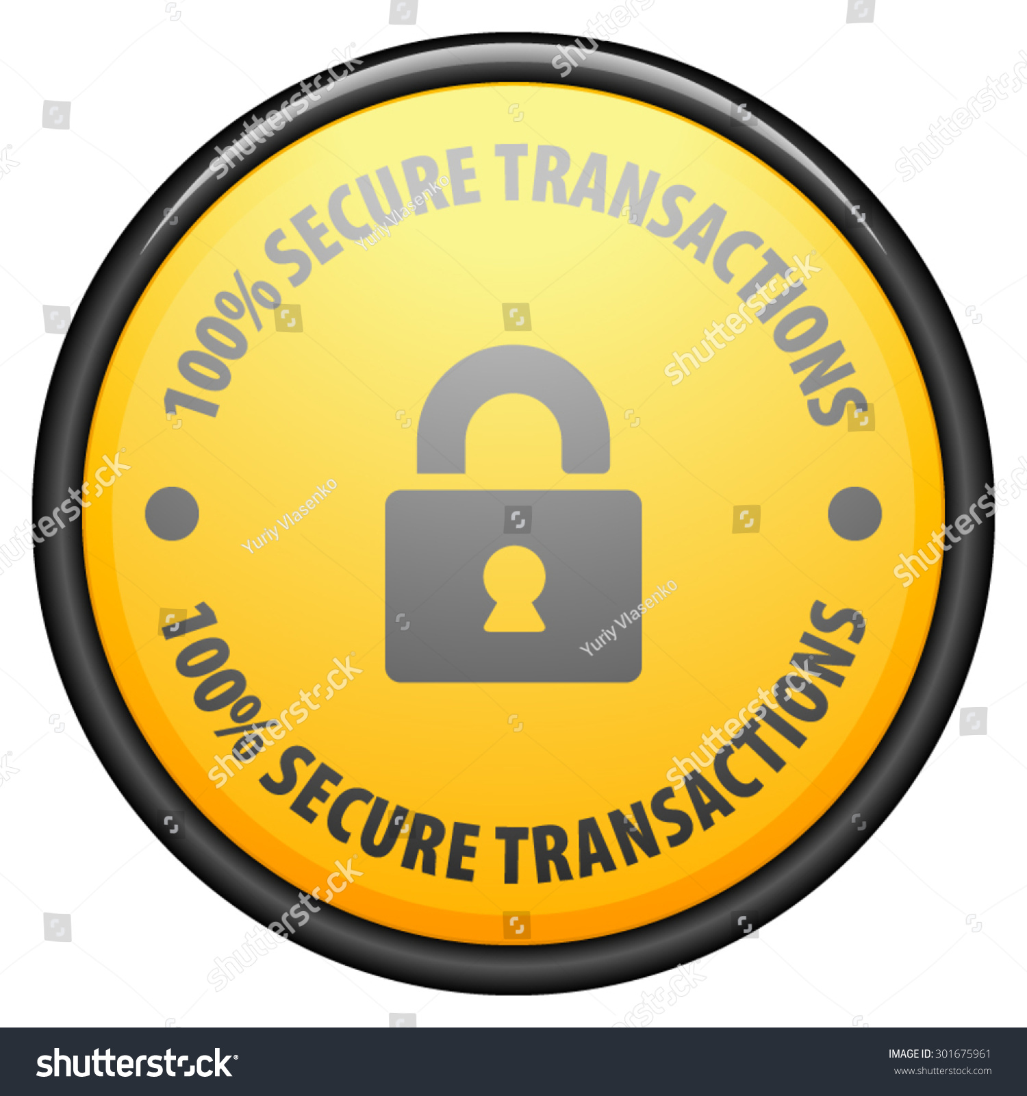100 Secure Transactions: vector de stock (libre de regalías) 301675961 ...