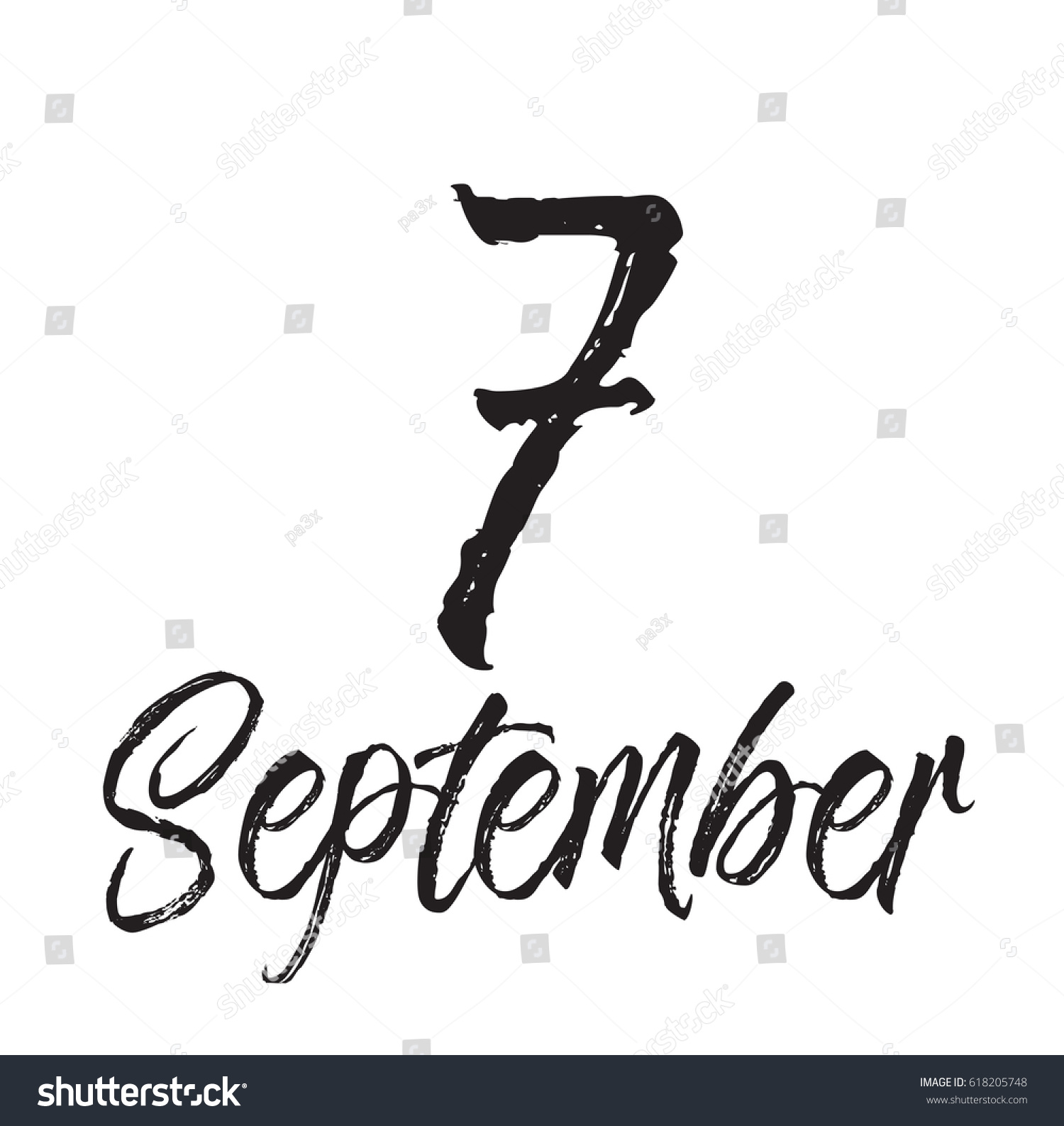 7 September Text Design Vector Calligraphy Stock Vector (Royalty Free ...