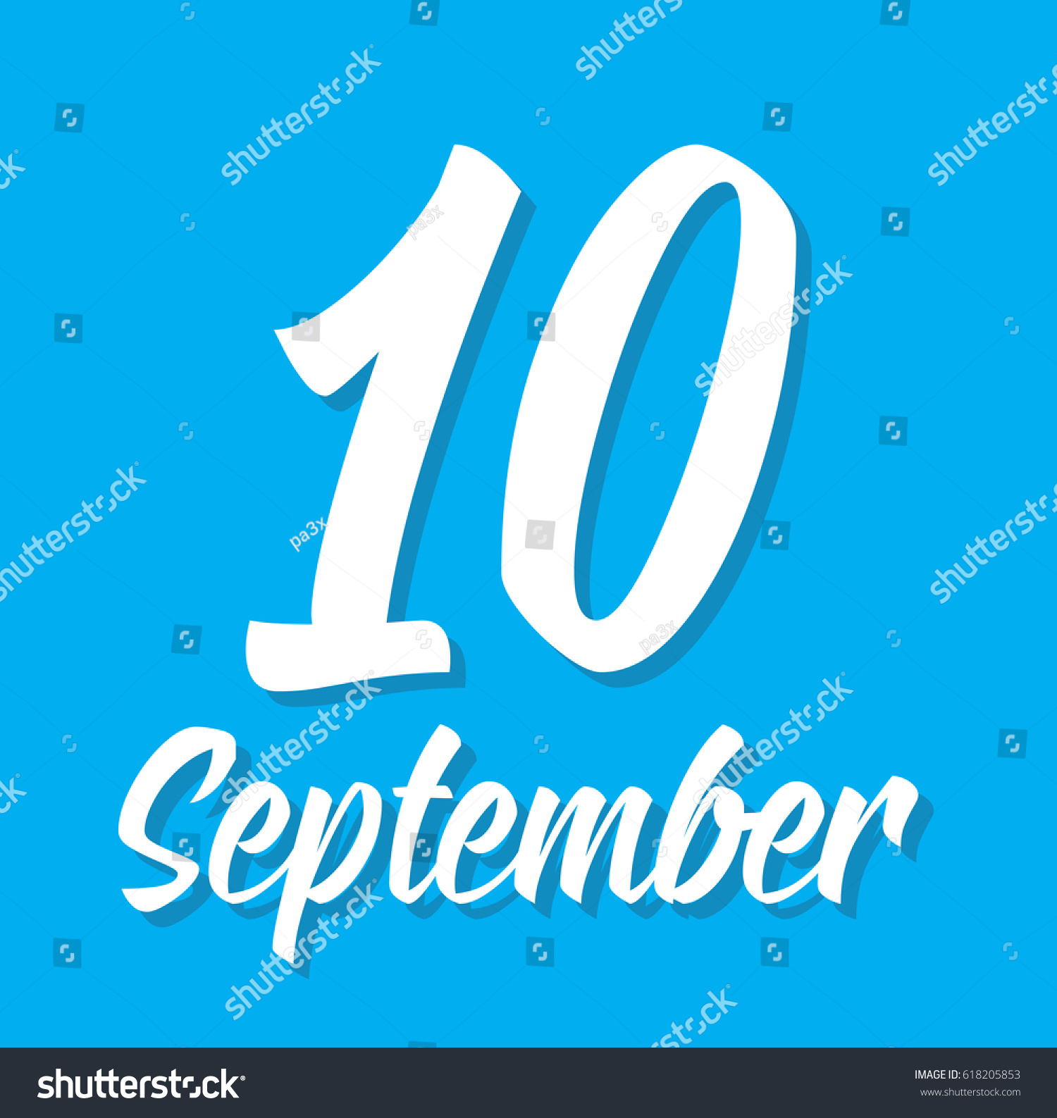 10 September Text Design Vector Calligraphy Stock Vector (Royalty Free ...