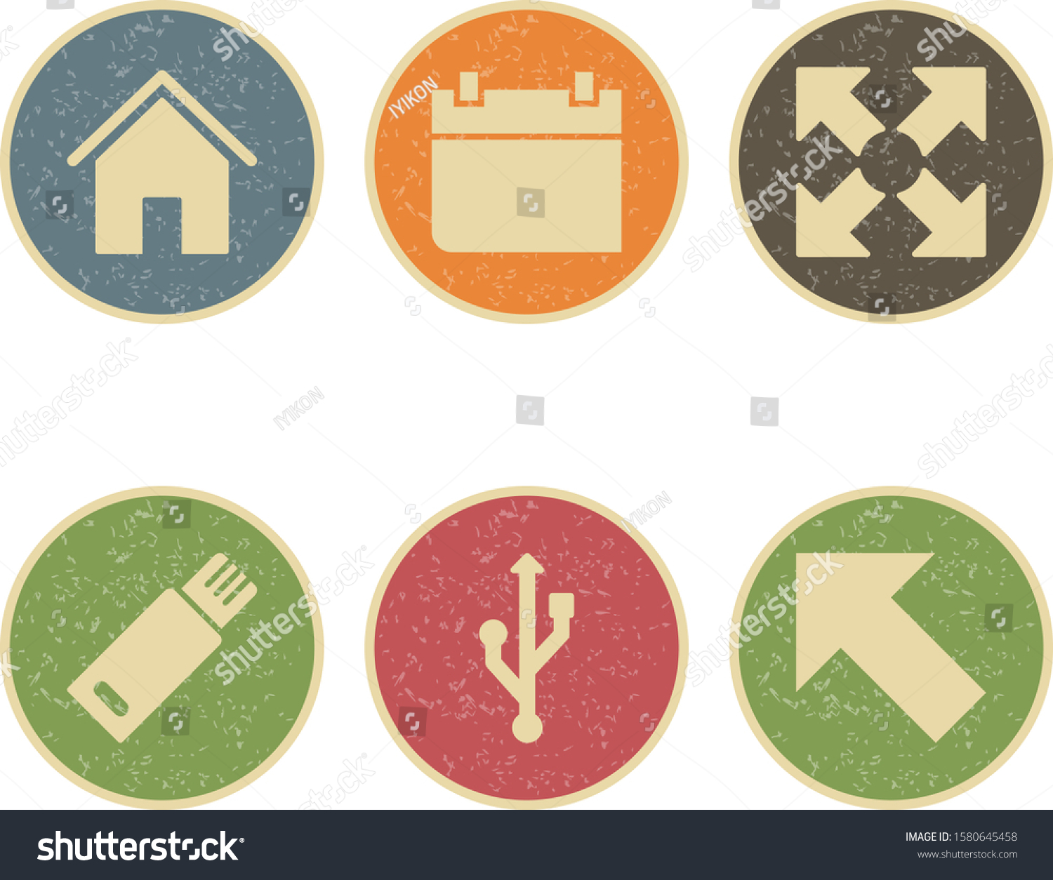 6 Set Basic Elements Icons Isolated Stock Vector (Royalty Free ...