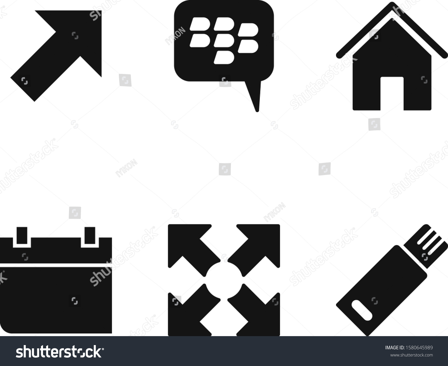 6 Set Basic Elements Icons Isolated Stock Vector (Royalty Free ...