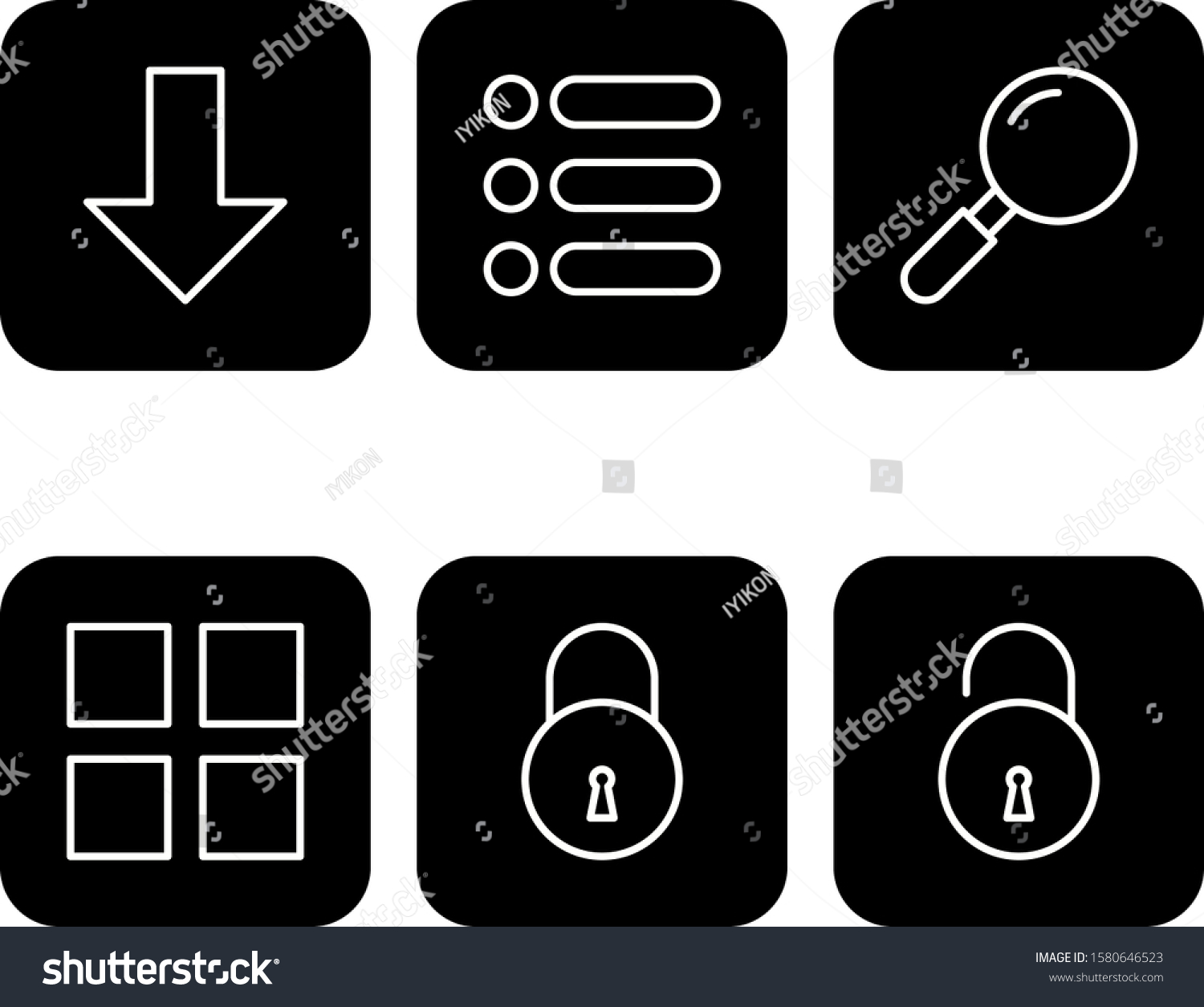 6 Set Basic Elements Icons Isolated Stock Vector (Royalty Free ...