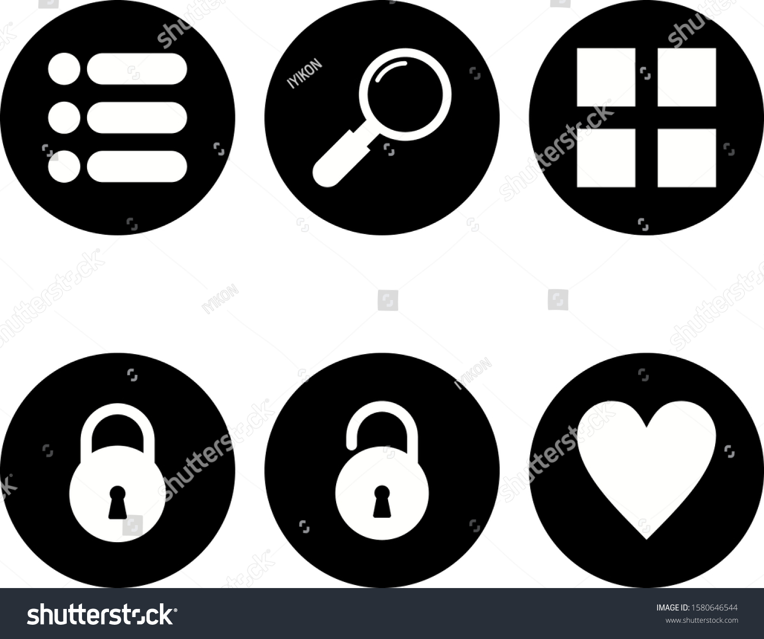 6 Set Basic Elements Icons Isolated Stock Vector (Royalty Free ...