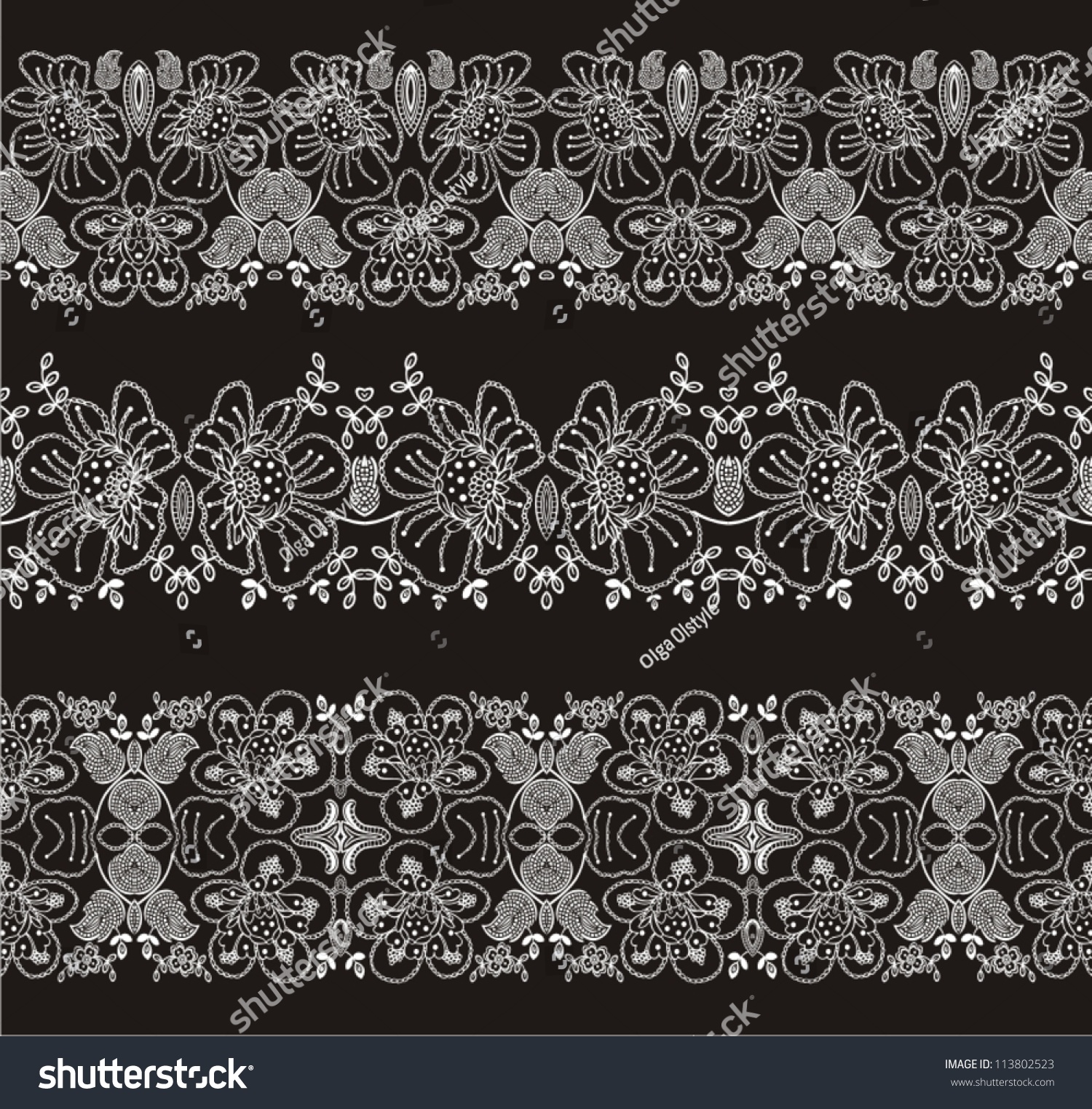 Set Different Lace Patterns: vector de stock (libre de regalías) 113802523