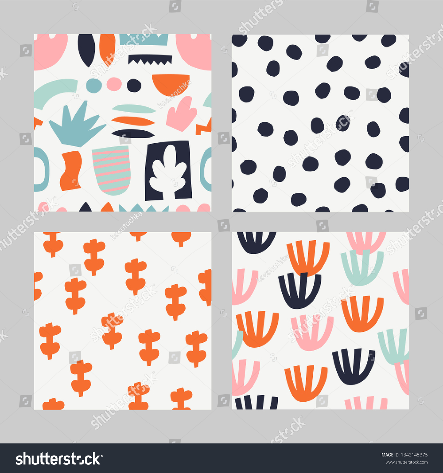 Set Abstract Pattern Creative Vector Illustration Stock Vector (Royalty ...