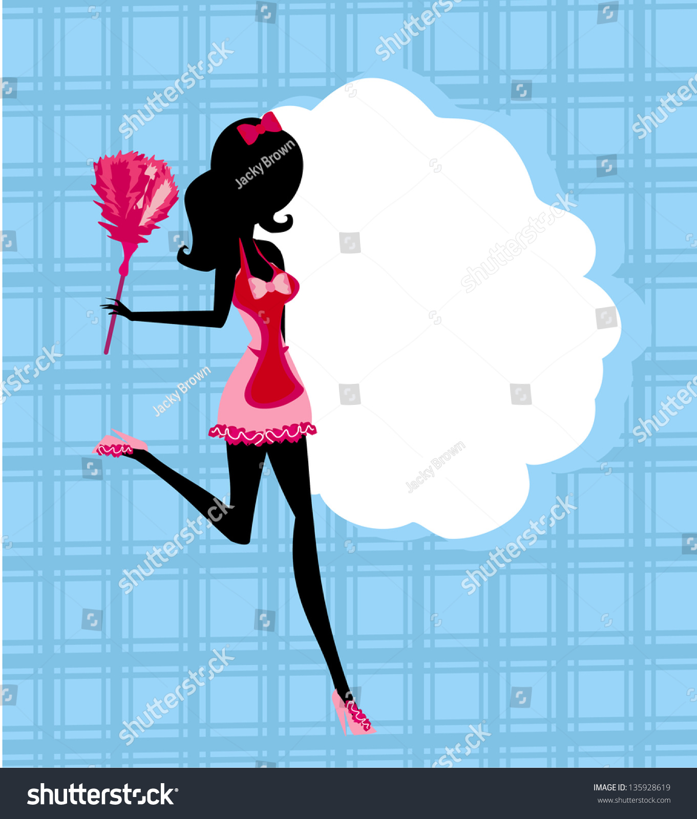 Sexy Pinup Style French Maid Stock Vector Illustration 135928619 Shutterstock