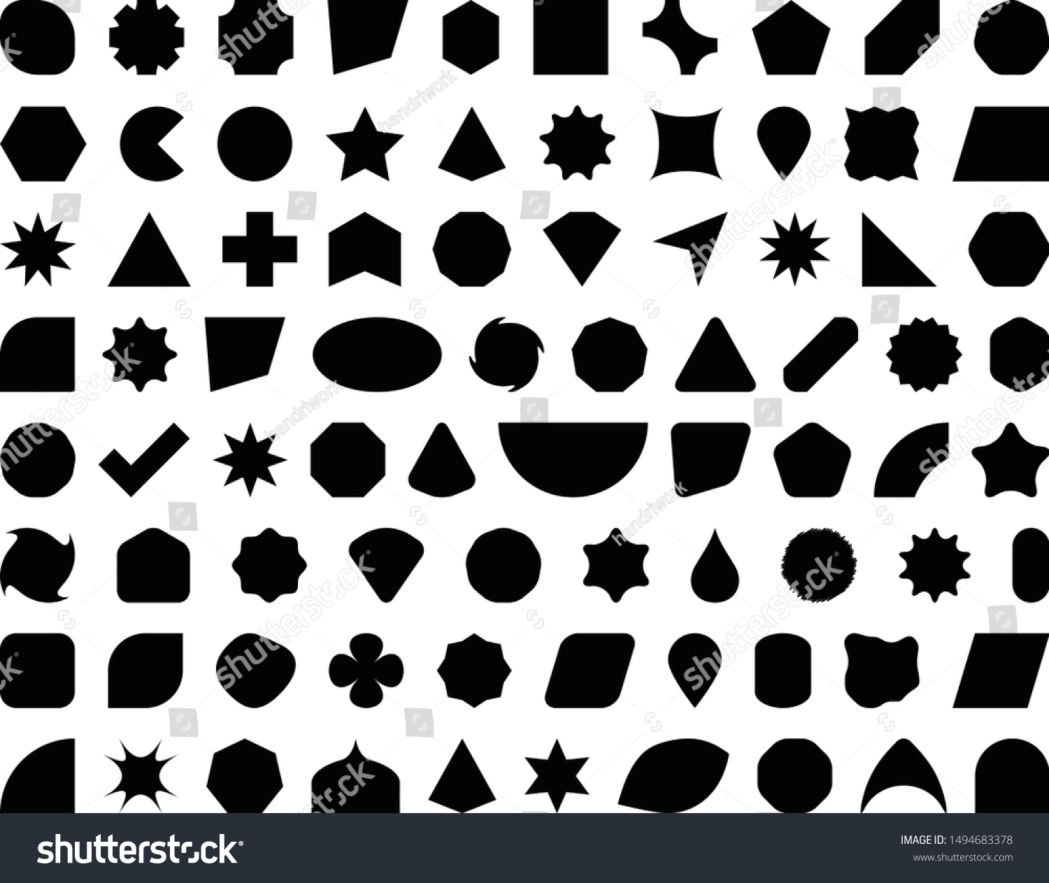 80 Shapes Silhouette Rectangle Oval Sphere Stock Vector (Royalty Free ...
