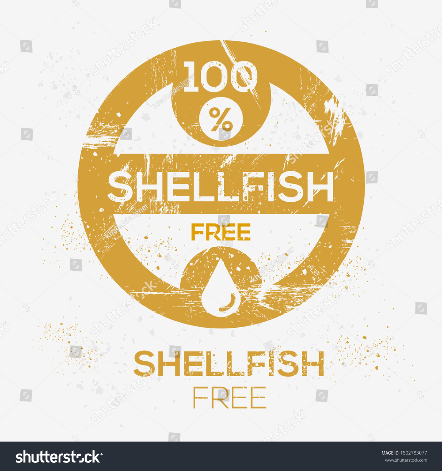 Shellfish Free Label Sign Vector Illustration Stock Vector (Royalty ...