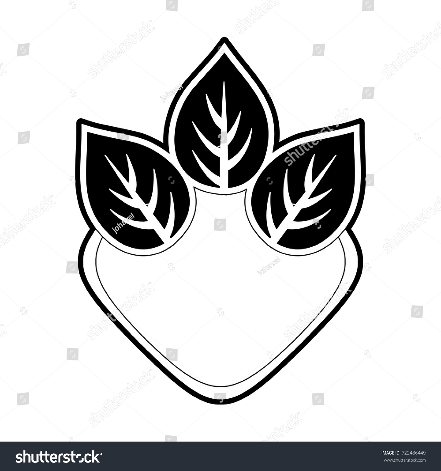Shield Leaves Vector Illustration Stock Vector (Royalty Free) 722486449 ...