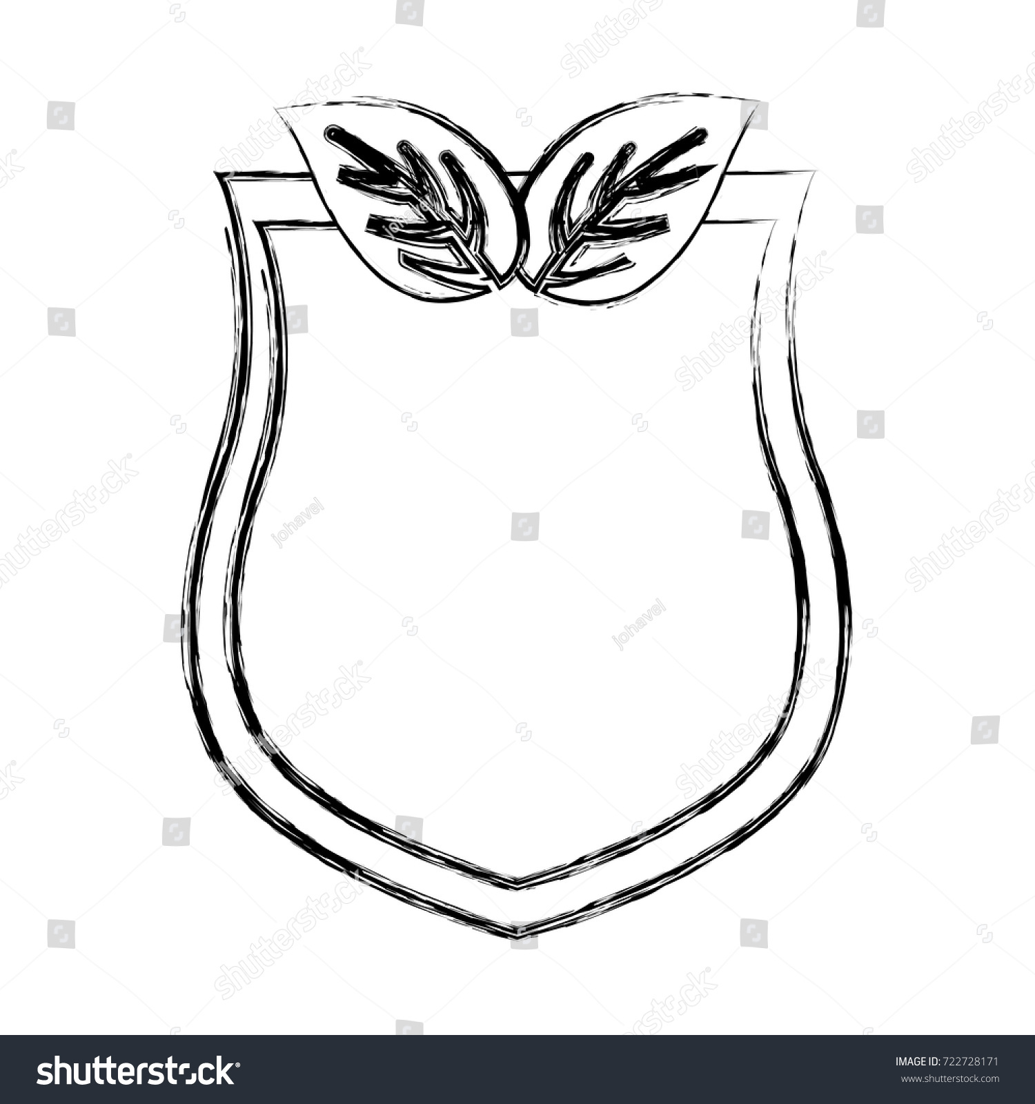 Shield Leaves Vector Illustration Stock Vector (Royalty Free) 722728171 ...