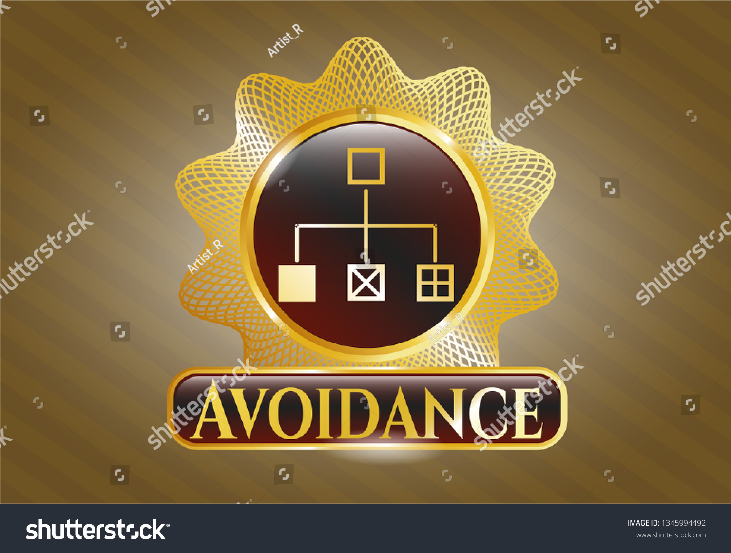 Shiny Badge Flowchart Icon Avoidance Text: เวกเตอร์สต็อก (ปลอดค่า ...