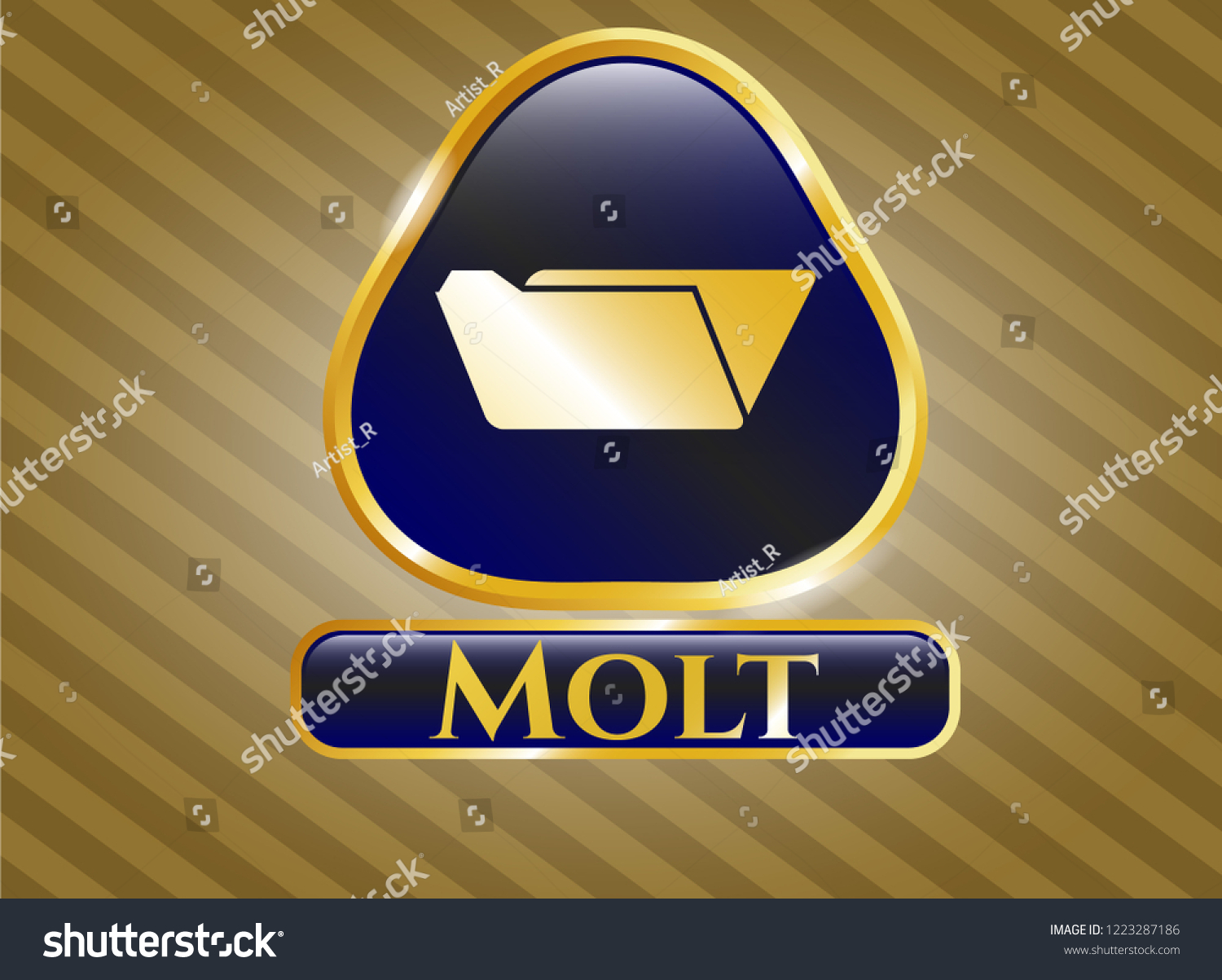 Shiny Emblem Folder Icon Molt Text: เวกเตอร์สต็อก (ปลอดค่าลิขสิทธิ์ ...
