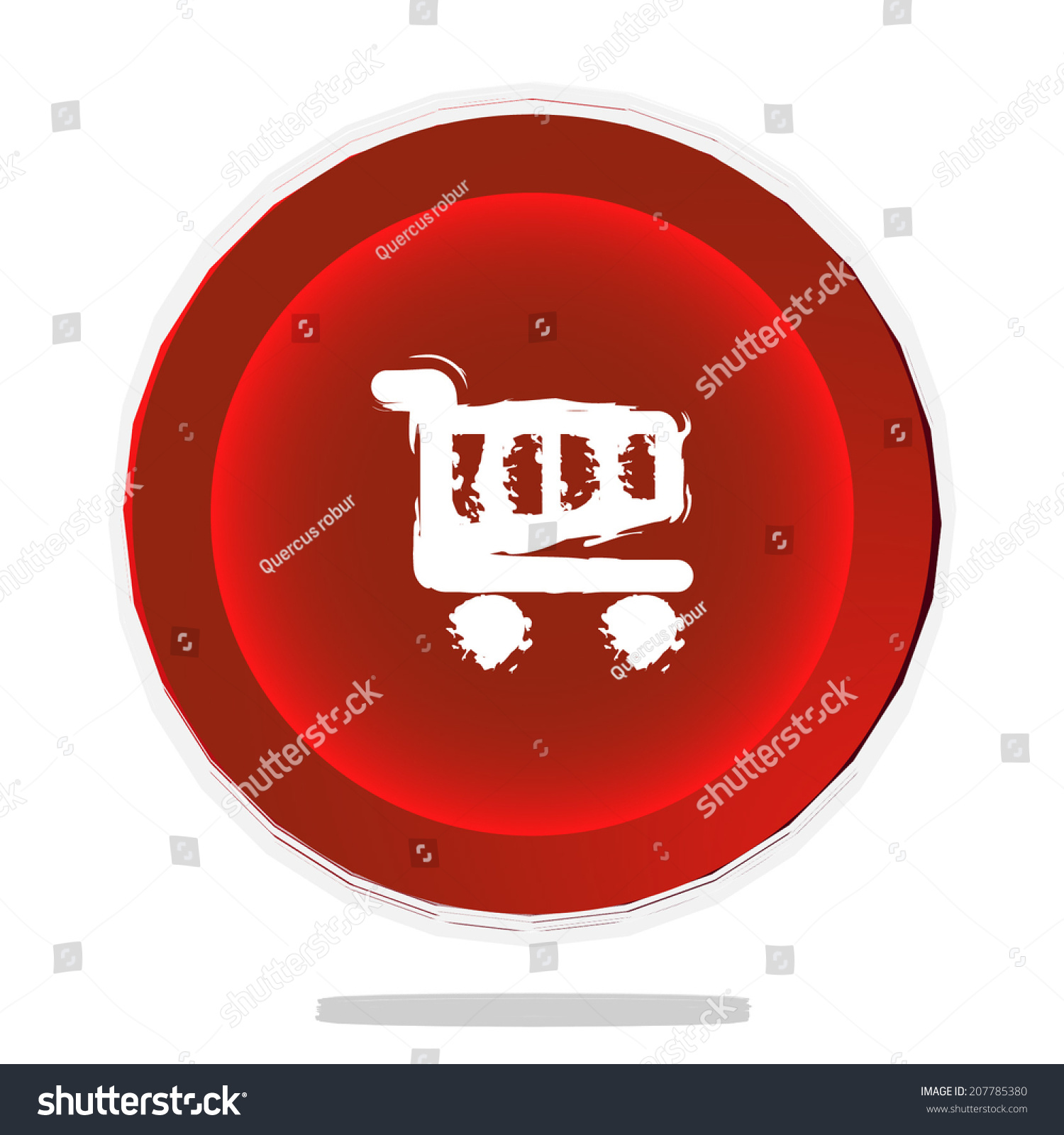 Shopping Cart Button Red Vector Illustration Stock Vector (Royalty Free ...