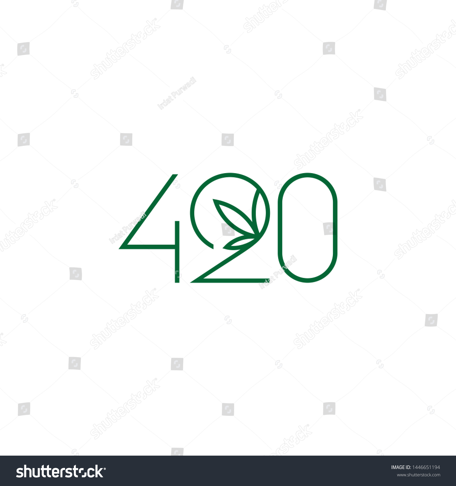 420 Sign Number Leaf Vector Logo Stock Vector (Royalty Free) 1446651194 ...