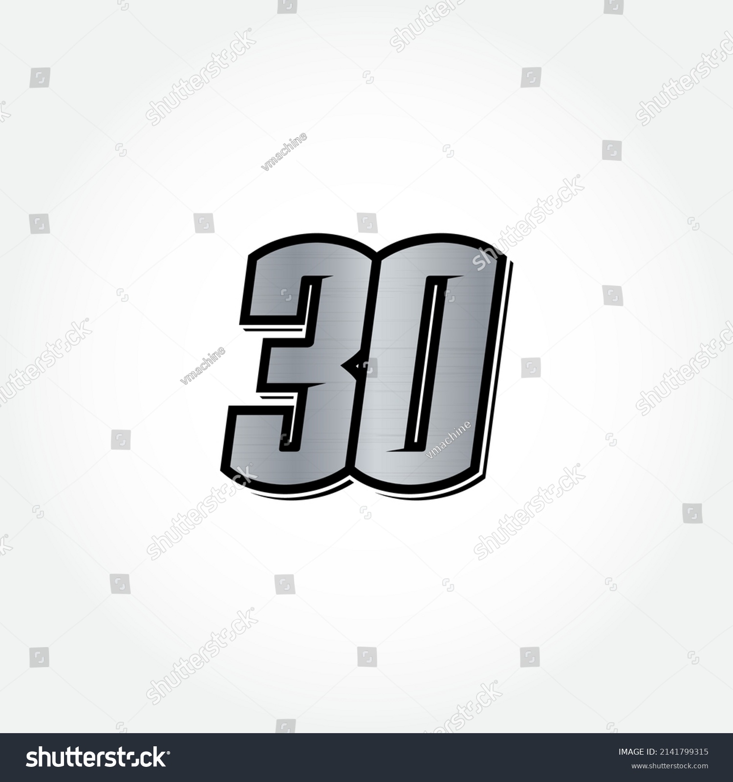 Simple Racing Start Number 30 Vector Stock Vector (Royalty Free ...