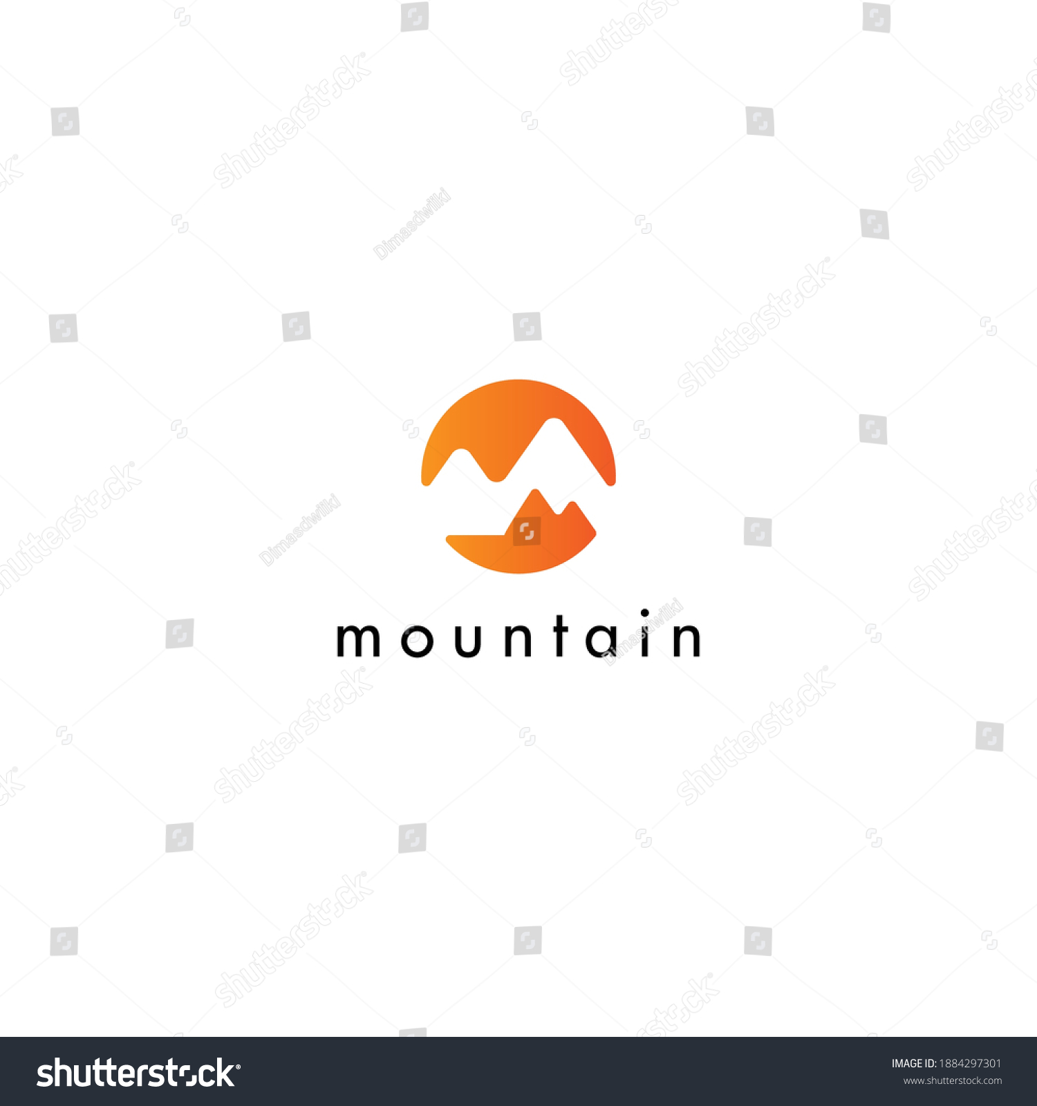 Simple Round Mountain Logo Design Stock Vector (Royalty Free ...