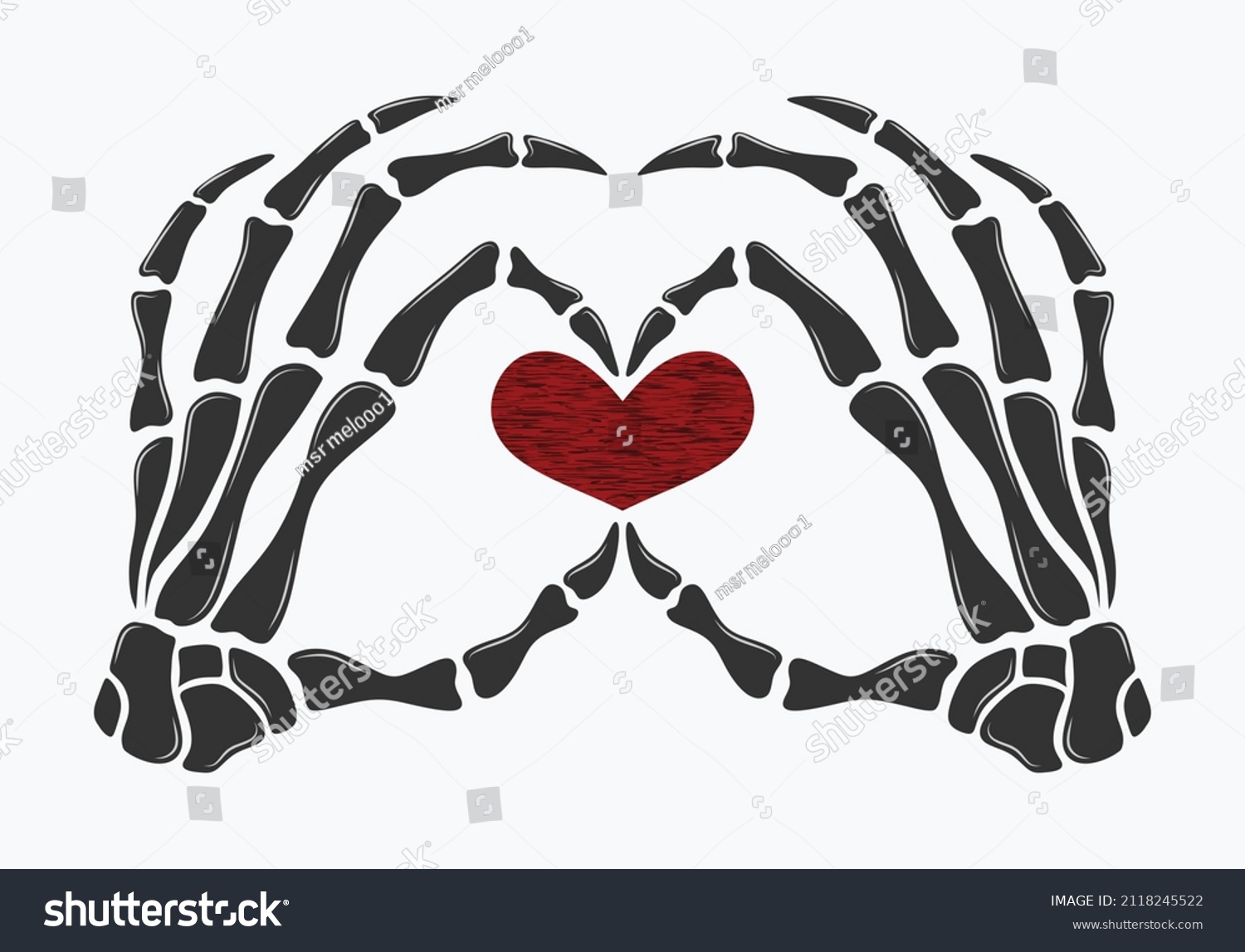 Skeleton Hand Showing Heart Shape Stock Vector (Royalty Free ...