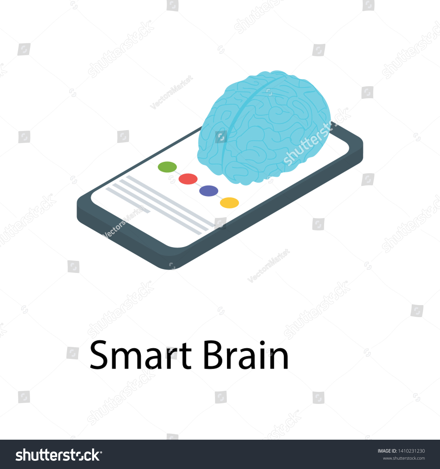 Smart Brain Vector Isometric Design Stock Vector (Royalty Free ...