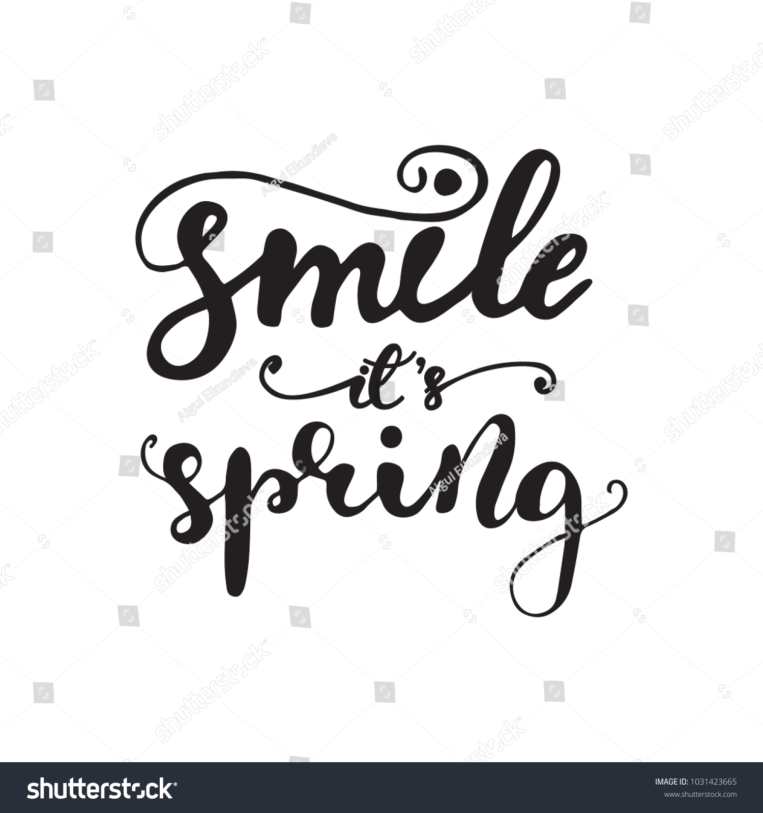 Smile Spring Lettering Composition Vector Illustration Stock Vector ...