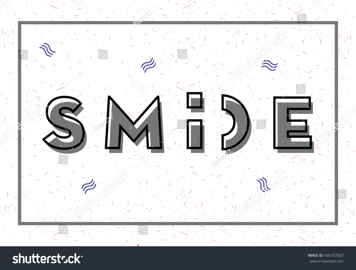 Smile Typography On White Background Abstract Stock Vector (Royalty ...