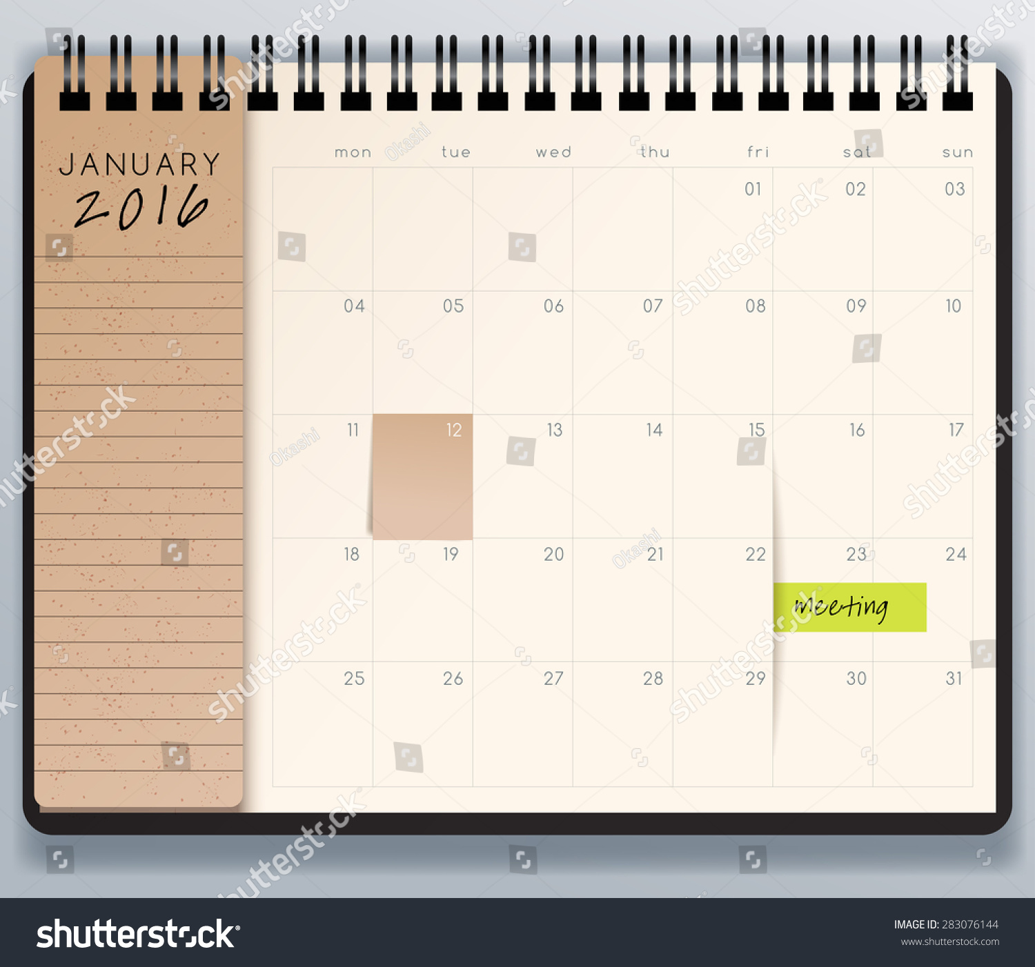 2016 Spiral Calendar Template Vector Illustration Stock Vector ...