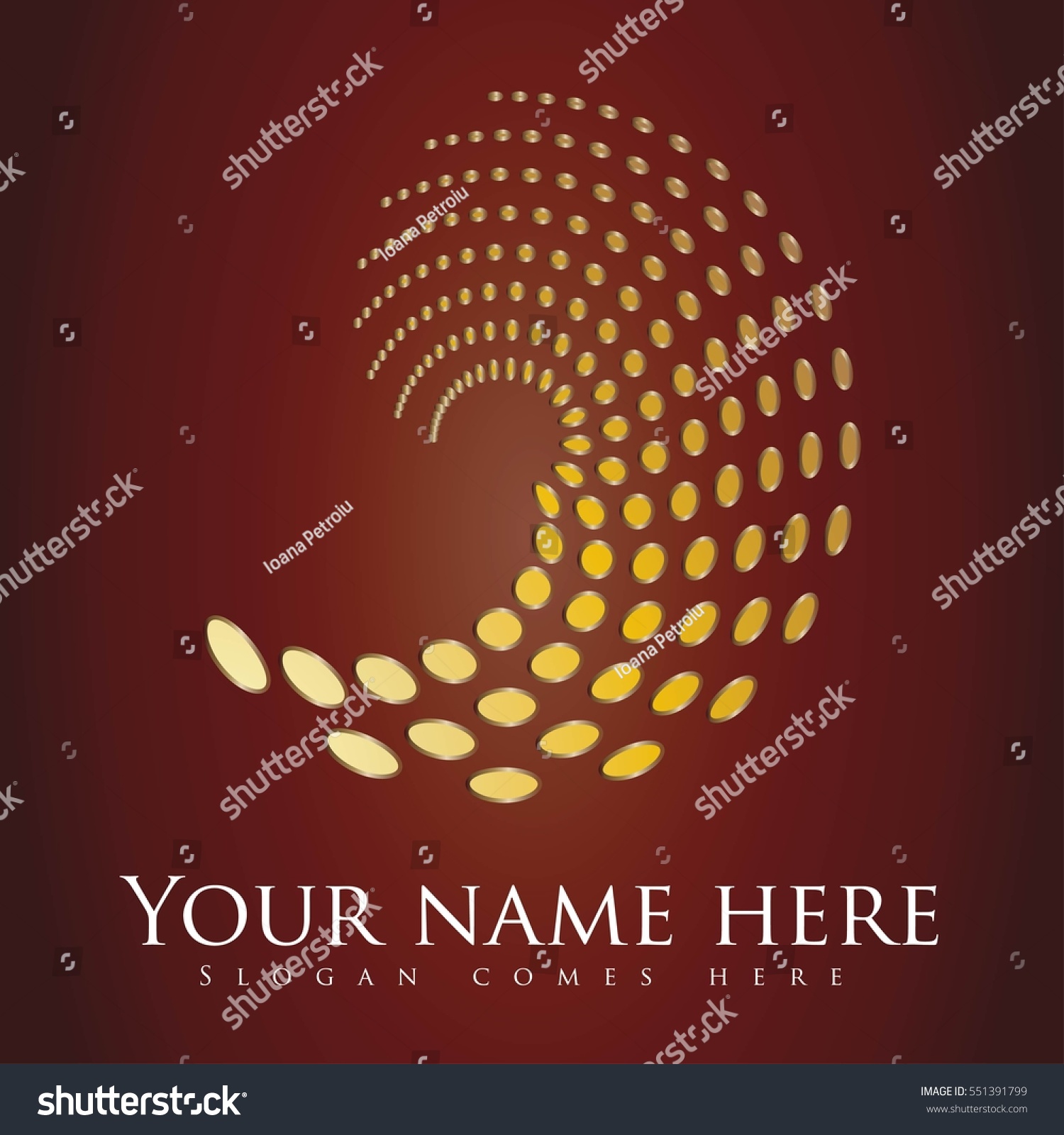 Spiral Swirl Logo Design Vector Dots Stock Vector 551391799 - Shutterstock