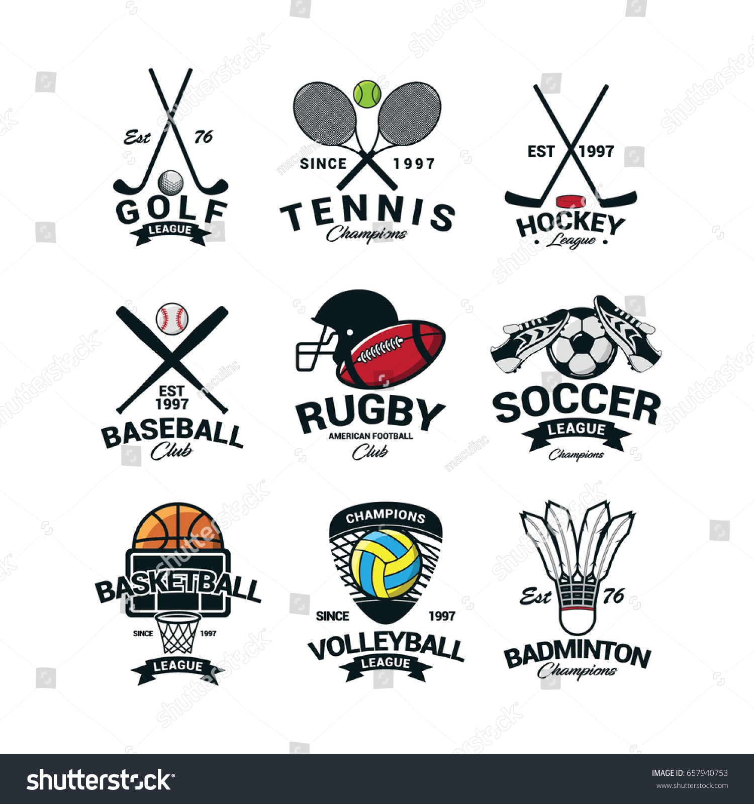 9 Sport Emblem Logo Vector Stock Vector (Royalty Free) 657940753 ...
