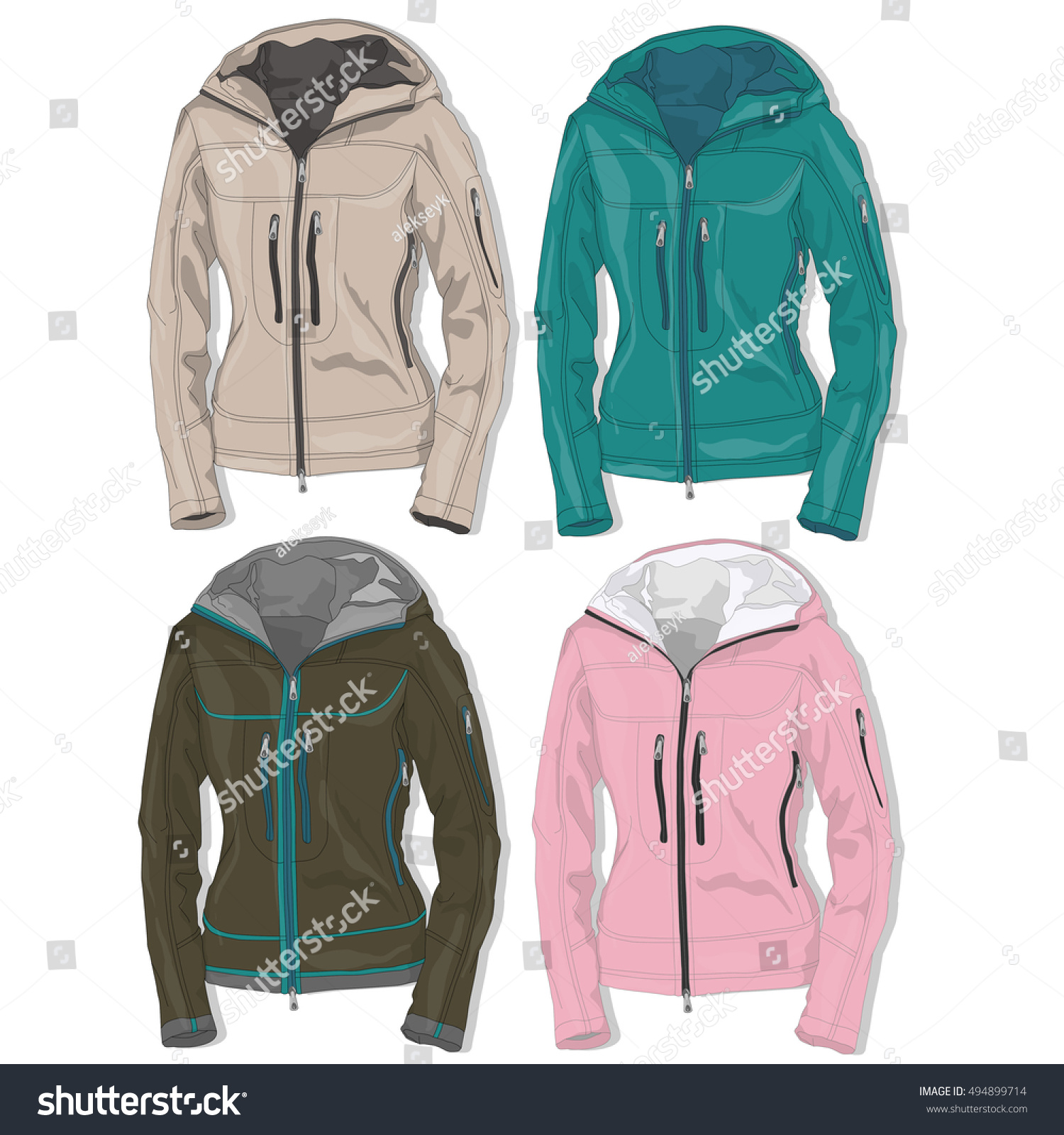 Sport Jacket Vector Set On White Stock Vector (Royalty Free) 494899714