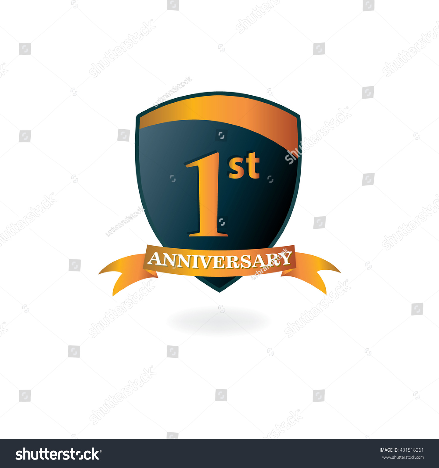 1st Anniversary Logo Ribbon Icon Design Stock Vector (Royalty Free ...