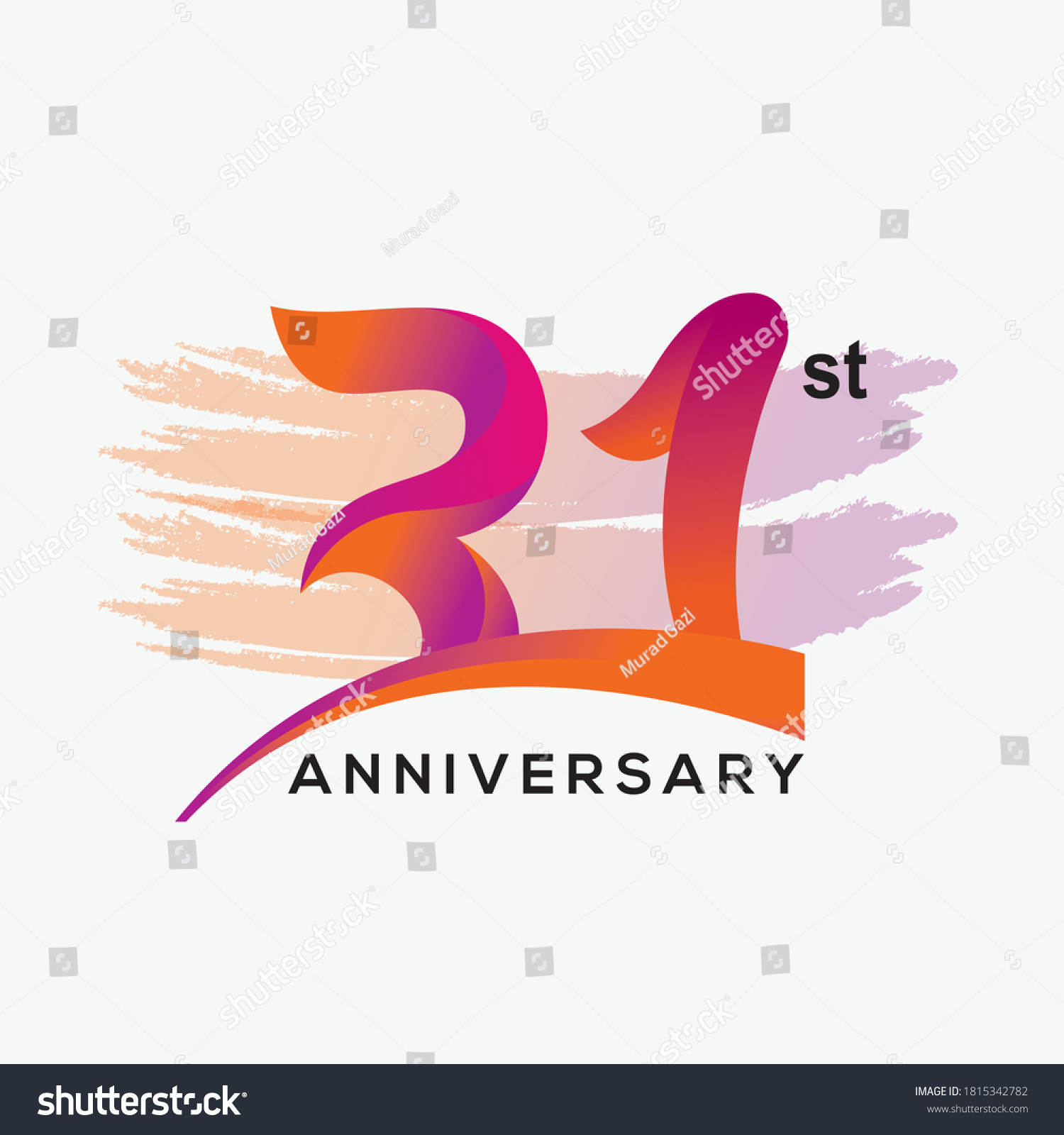 31st Anniversary Logo Vector Design Stock Vector (Royalty Free ...