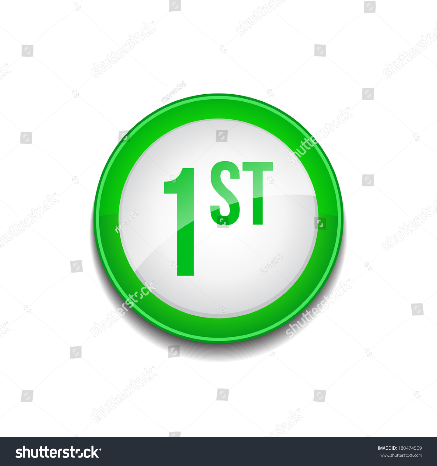 1st Number Sign Circular Green Vector Stock Vector (Royalty Free ...