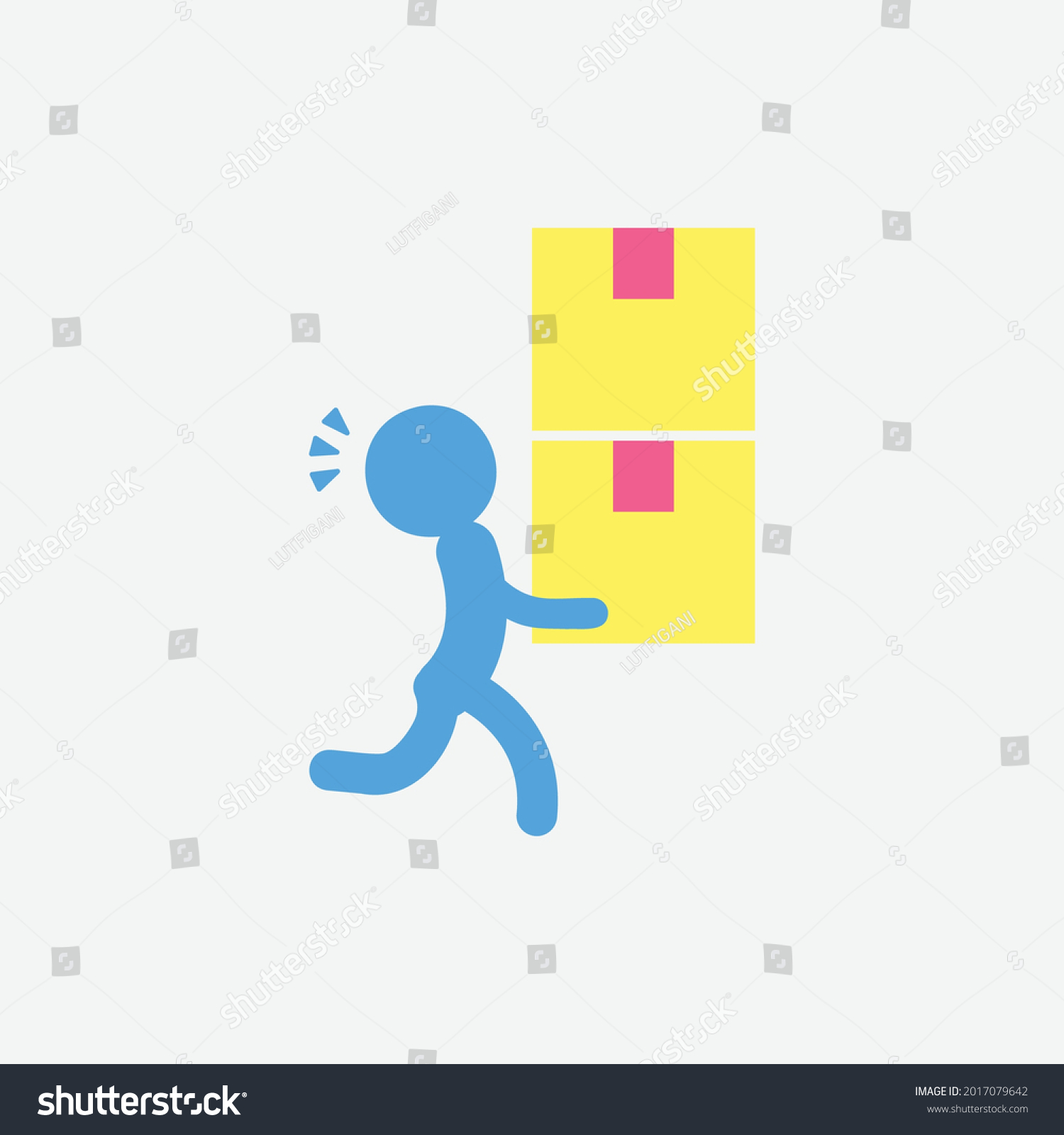 Stack Pictogram Man Box Delivery Vector Stock Vector (Royalty Free ...