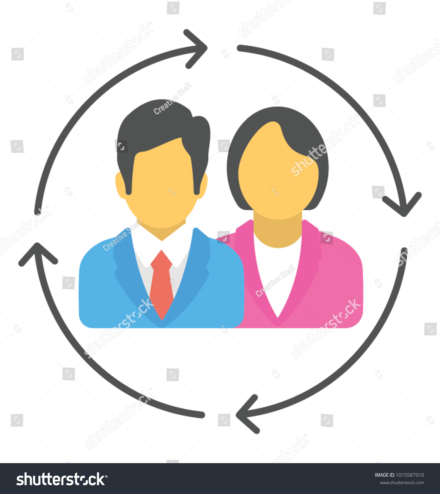 Staff Resource Flat Icon Human Assets Stock Vector (Royalty Free ...