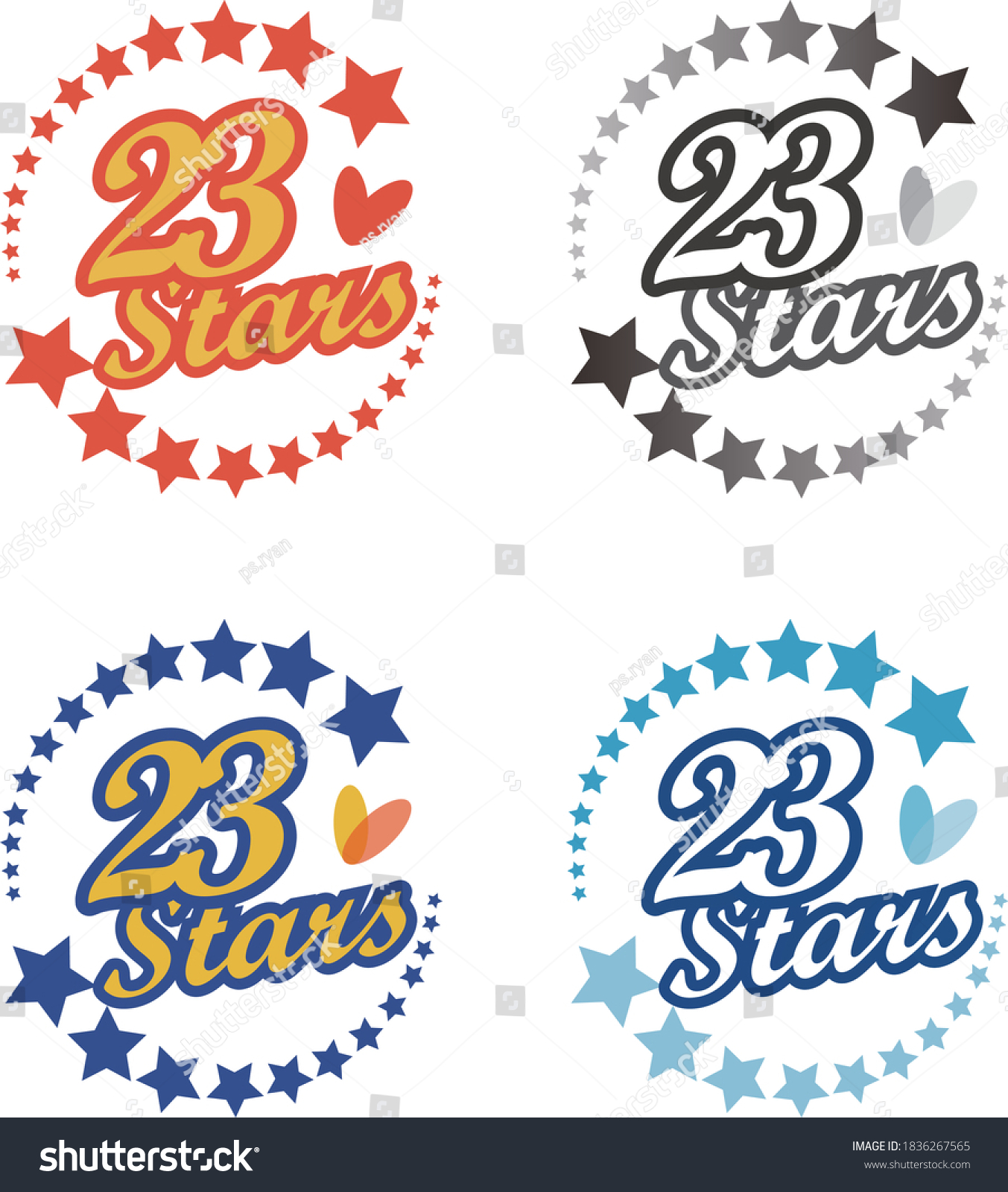 23 Star Emblem Logo Vector Illustration Stock Vector (Royalty Free ...