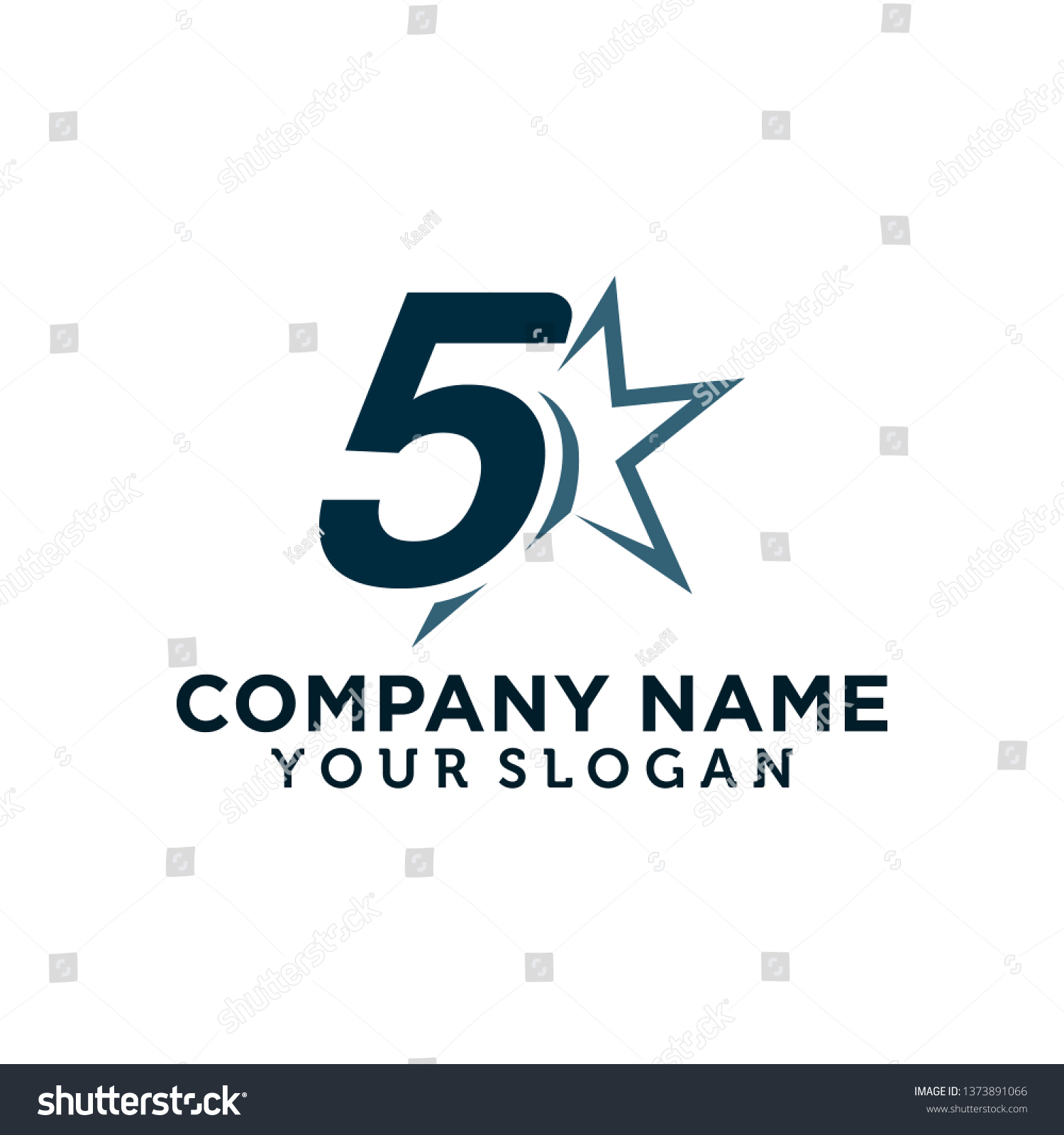 5 Stars Logo Concept Stock Vector (Royalty Free) 1373891066