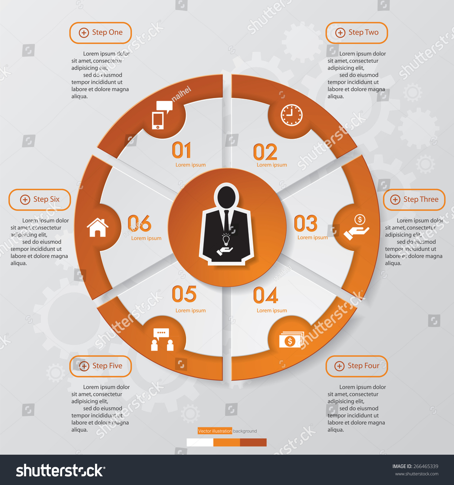 6 Step Chart Templategraphic Website Layout Stock Vector (Royalty Free ...
