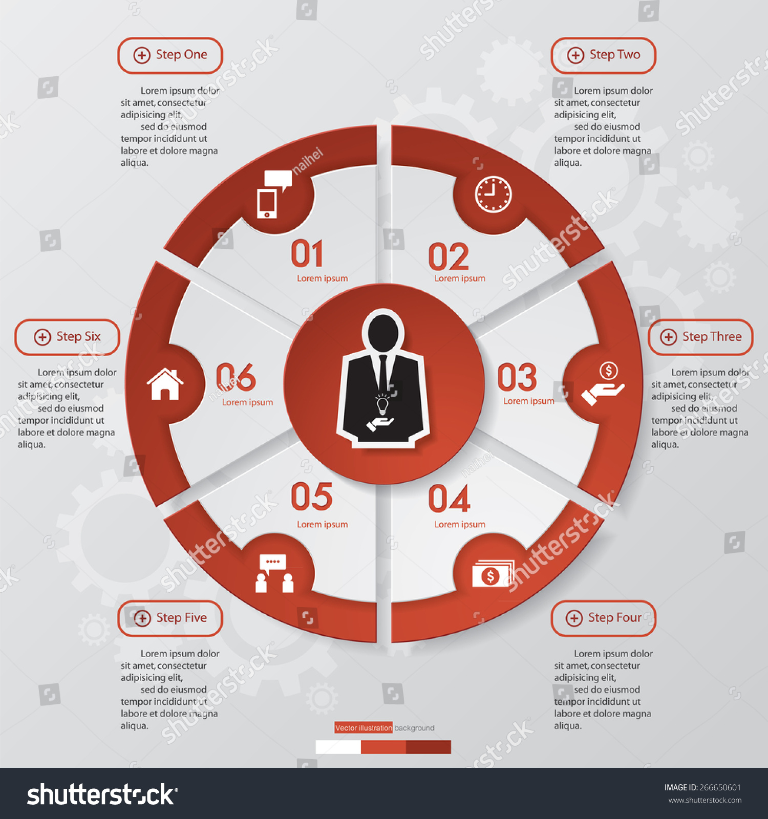 6 Step Chart Templategraphic Website Layout : image vectorielle de ...