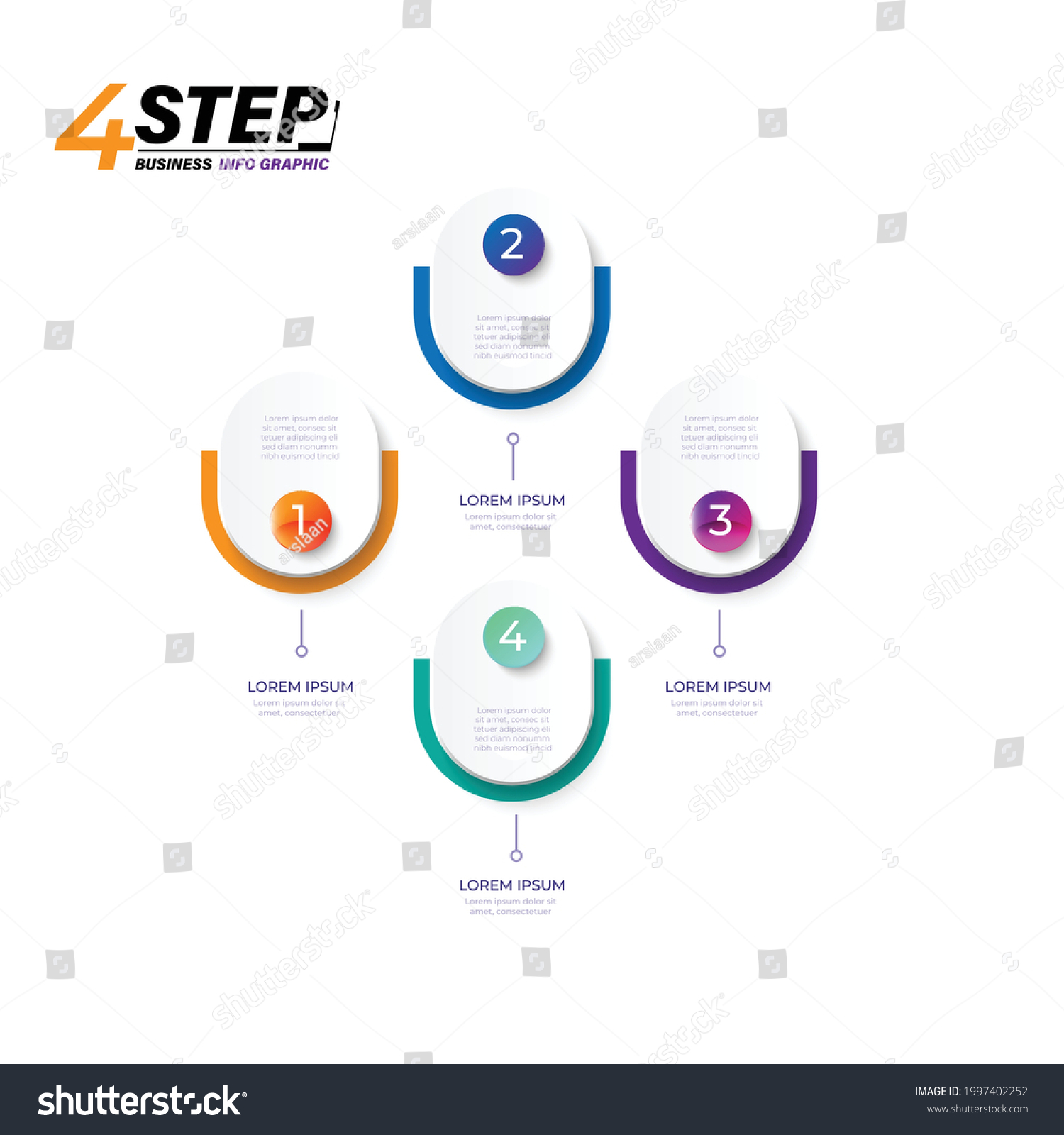4 Step Connection Chart Timeline Minimal: เวกเตอร์สต็อก (ปลอดค่า ...