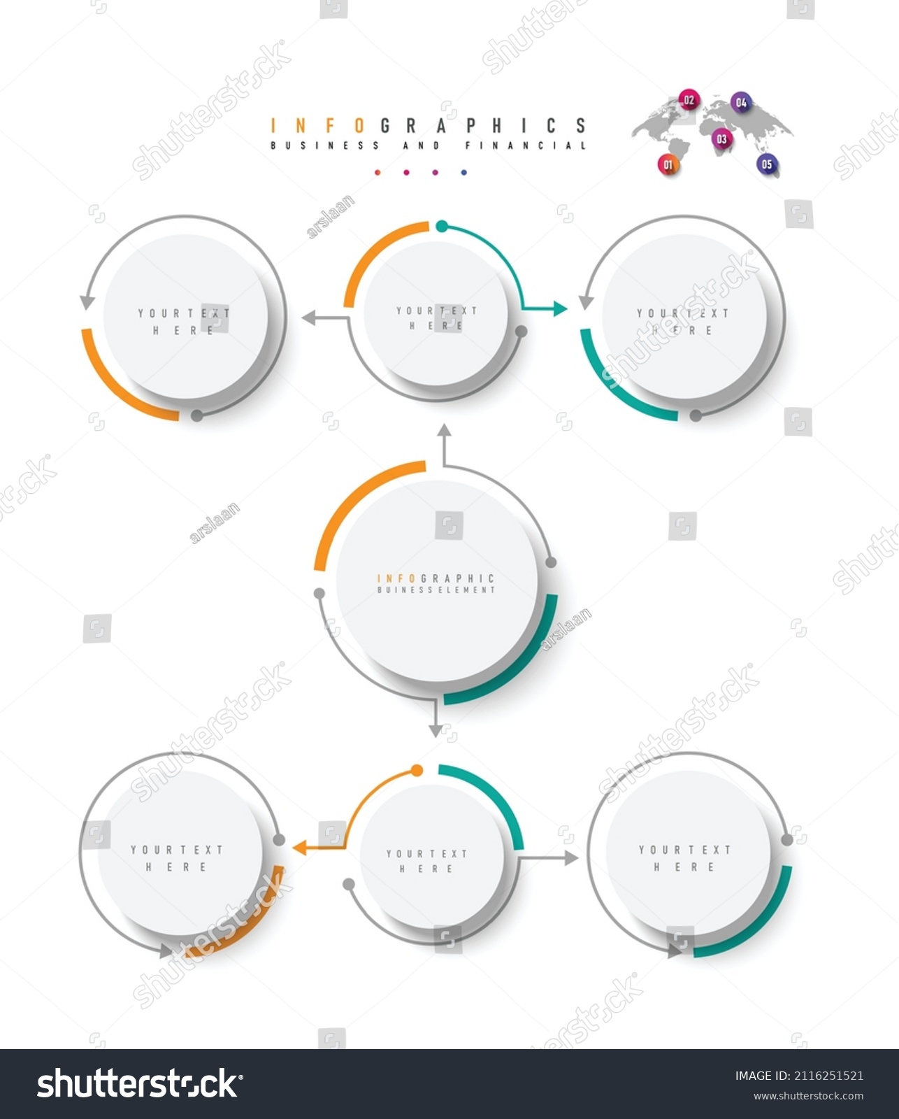 7 Step Connection Circle Chart Timeline Stock Vector (Royalty Free ...