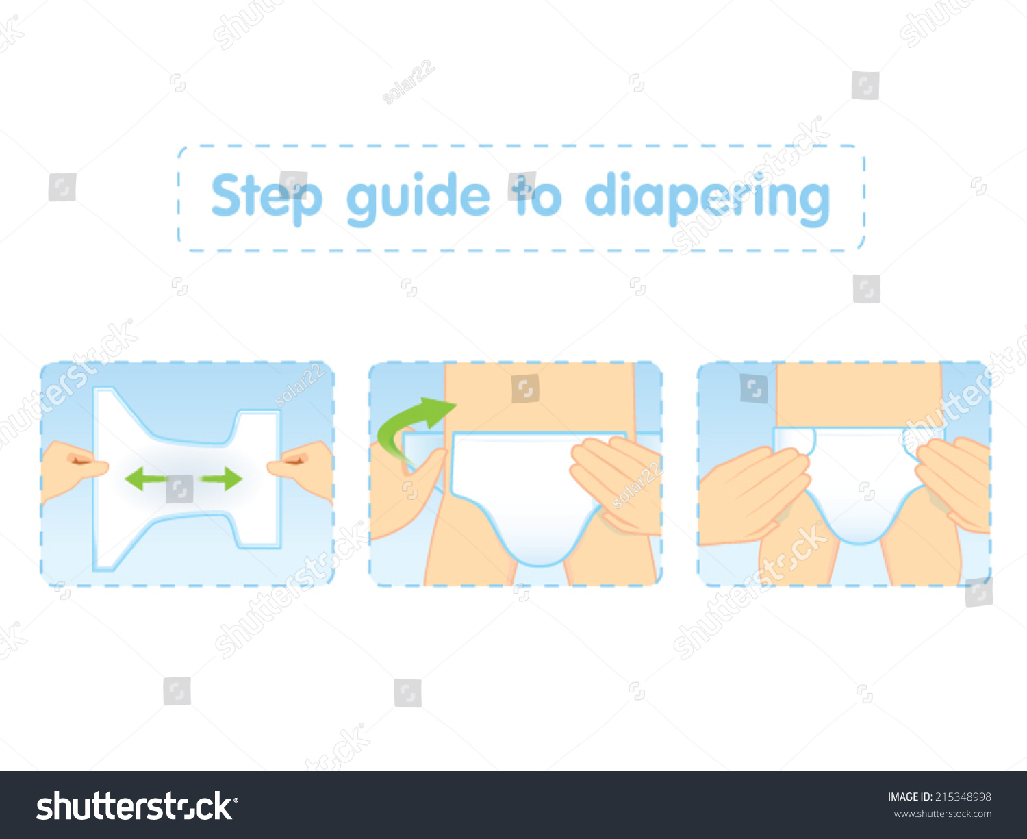 3 Stepguidetodiapering Cartoon Version Stock Vector (Royalty Free ...