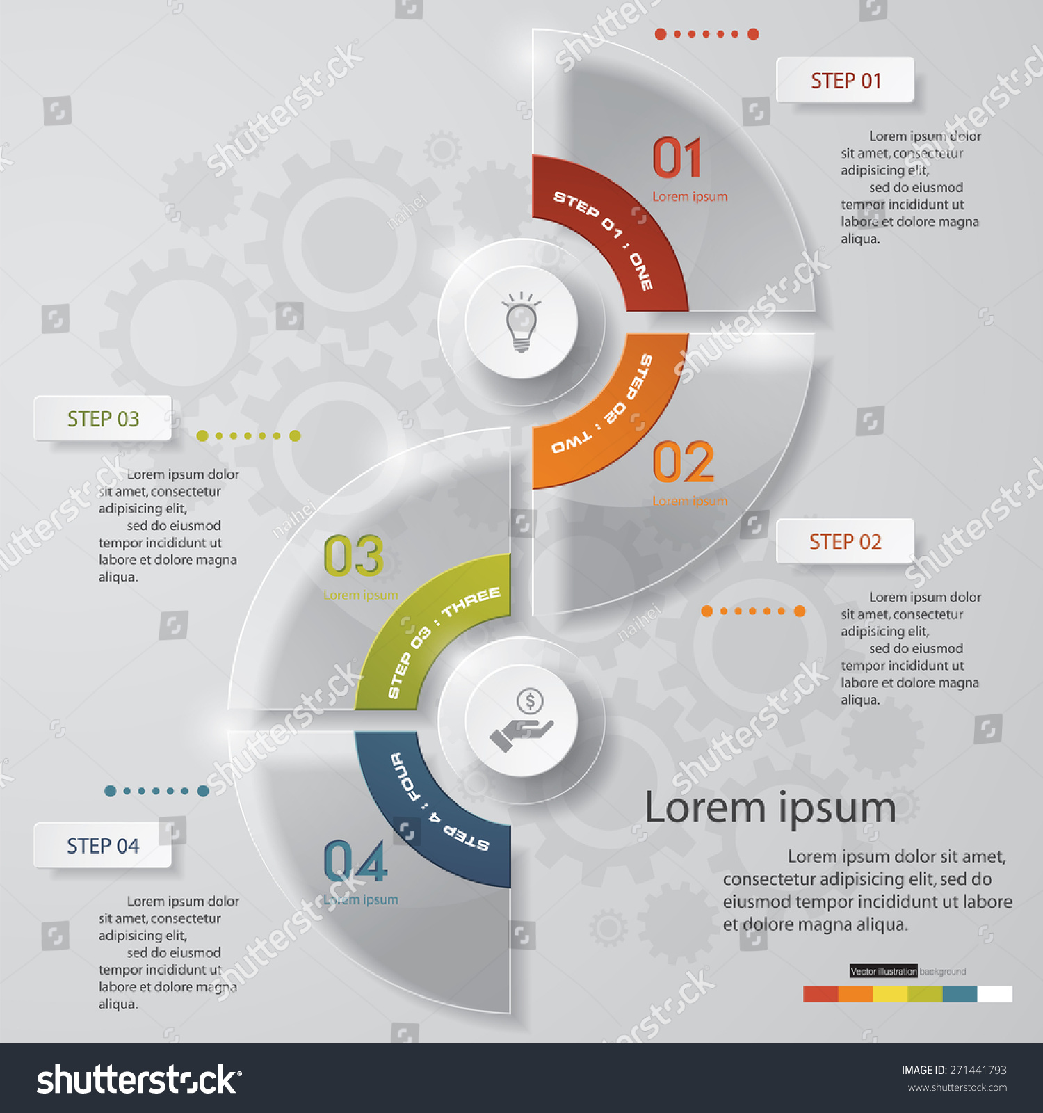 4 Steps Abstract Transparency Templategraphic Website Stock Vector ...