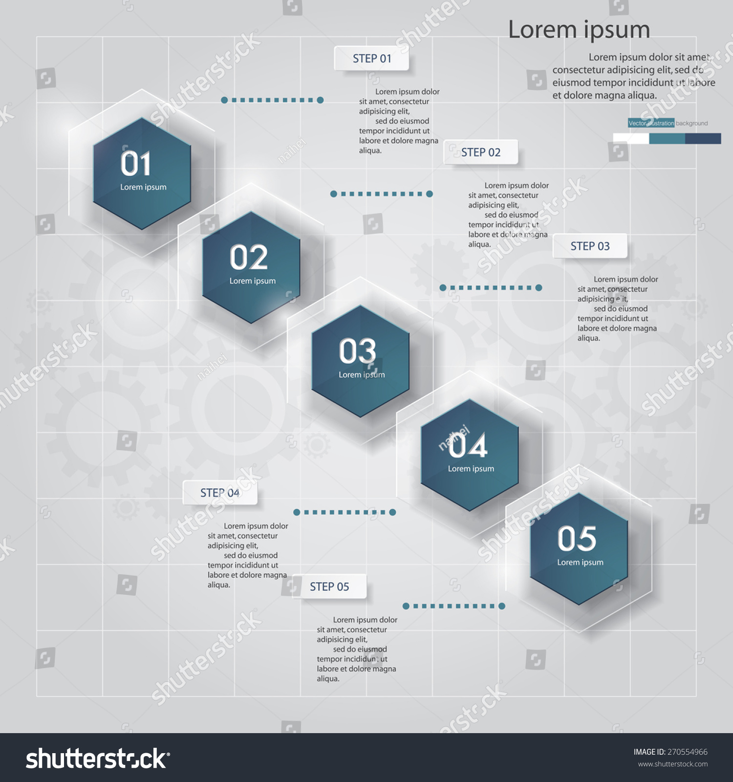 5 Steps Banners Templategraphic Website Layout: vector de stock (libre ...