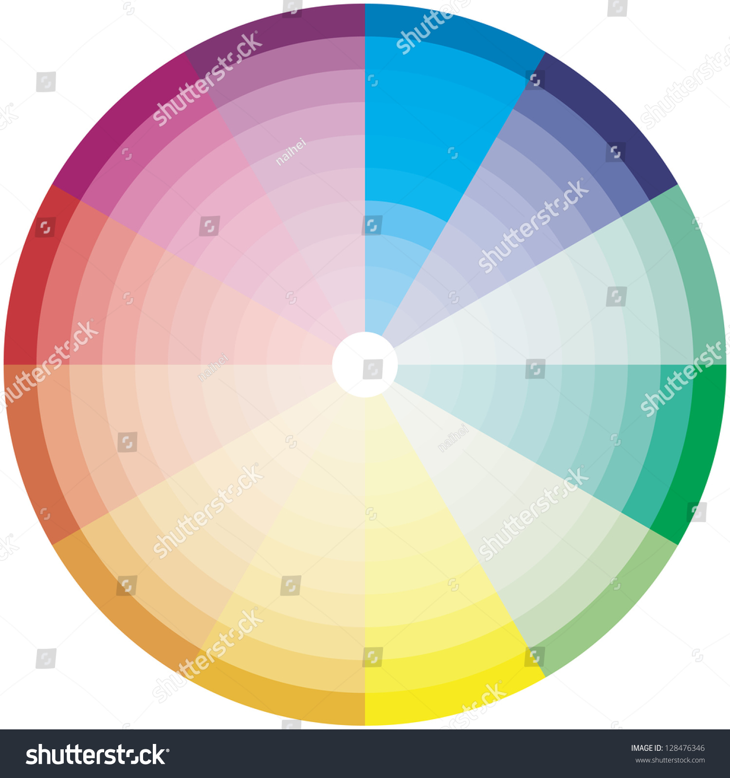 10 Steps Brightness Color Wheel: vector de stock (libre de regalías ...